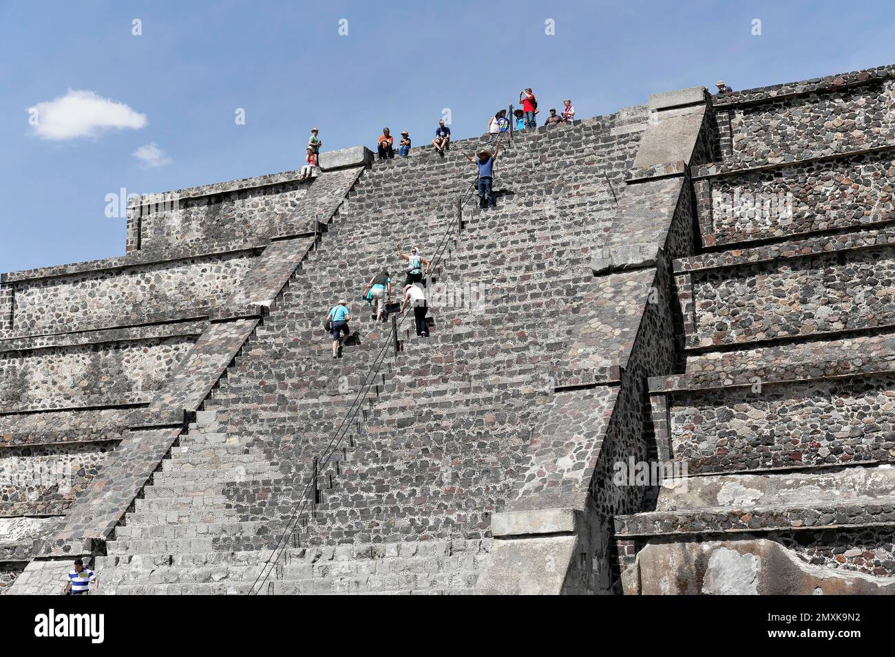 Tourists on the Pyramid of the Moon, Pyramids of Teotihuacán, UNESCO ...
