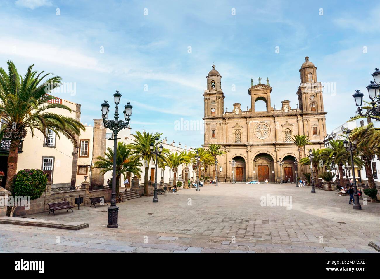 Old Santa Ana Cathedral in the main square of historic Vegueta, Las ...