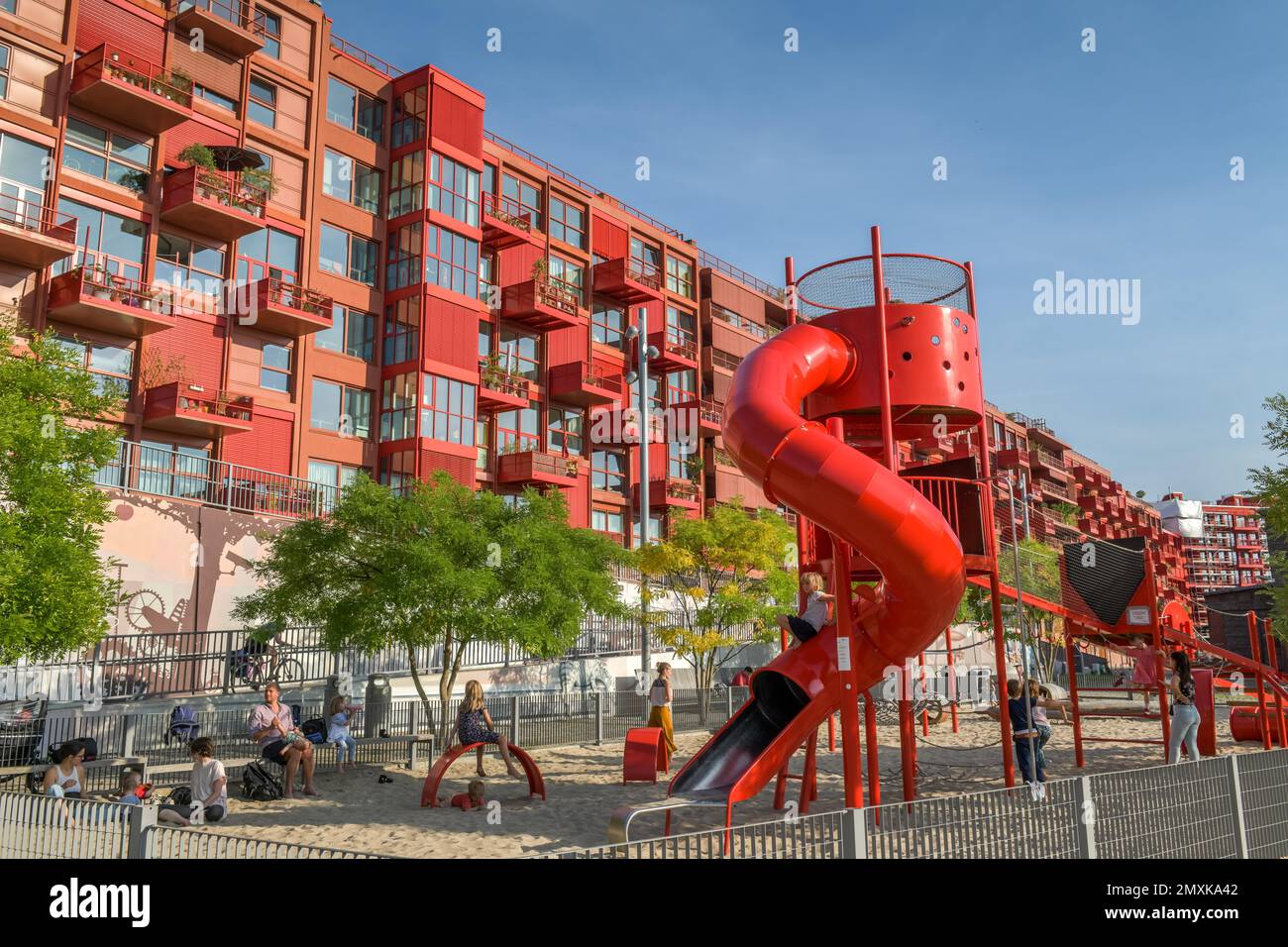 Children's playground and new buildings, Am Lokdepot 14 ...