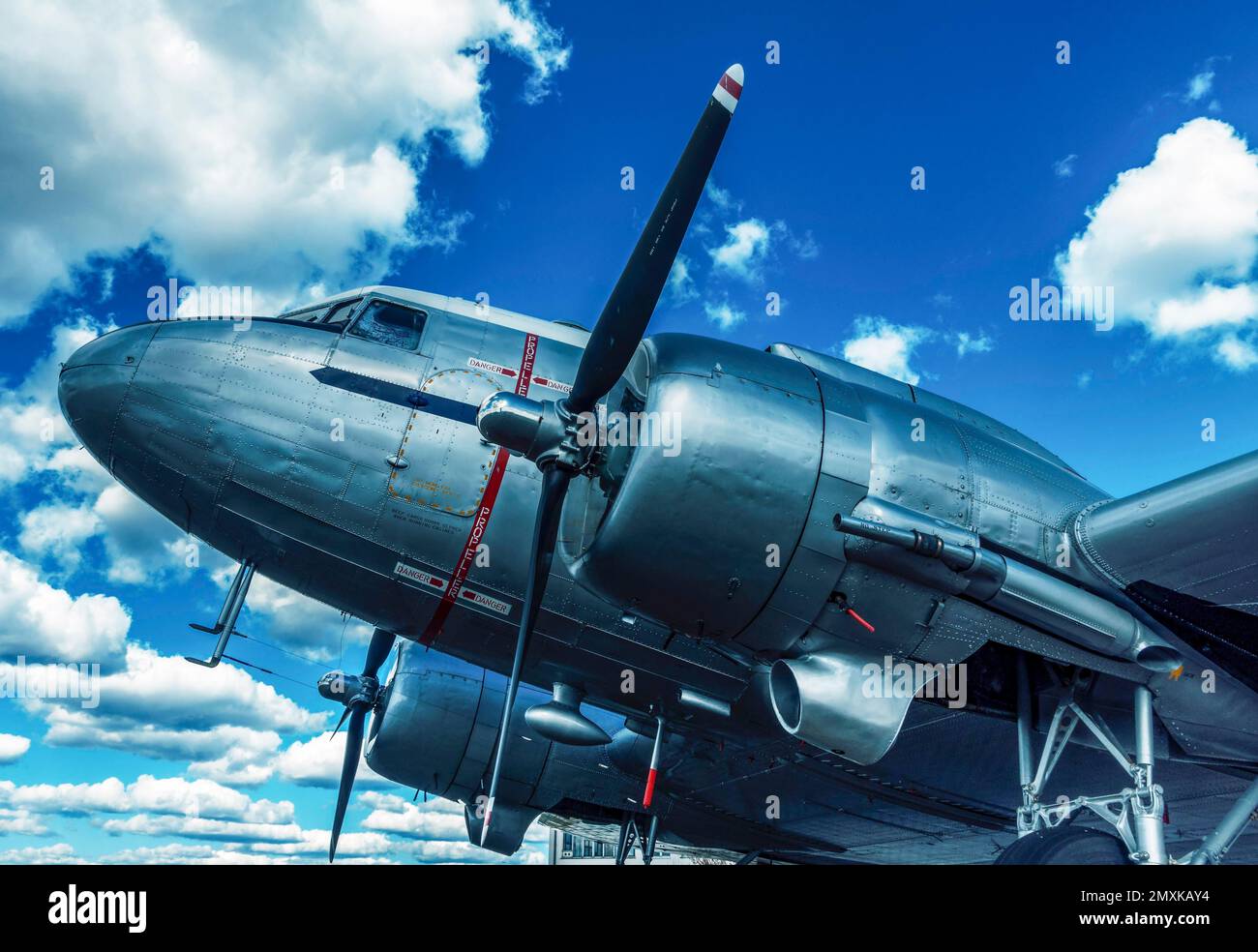 Old propeller plane at the former Gatow airfield, Berlin, Germany ...