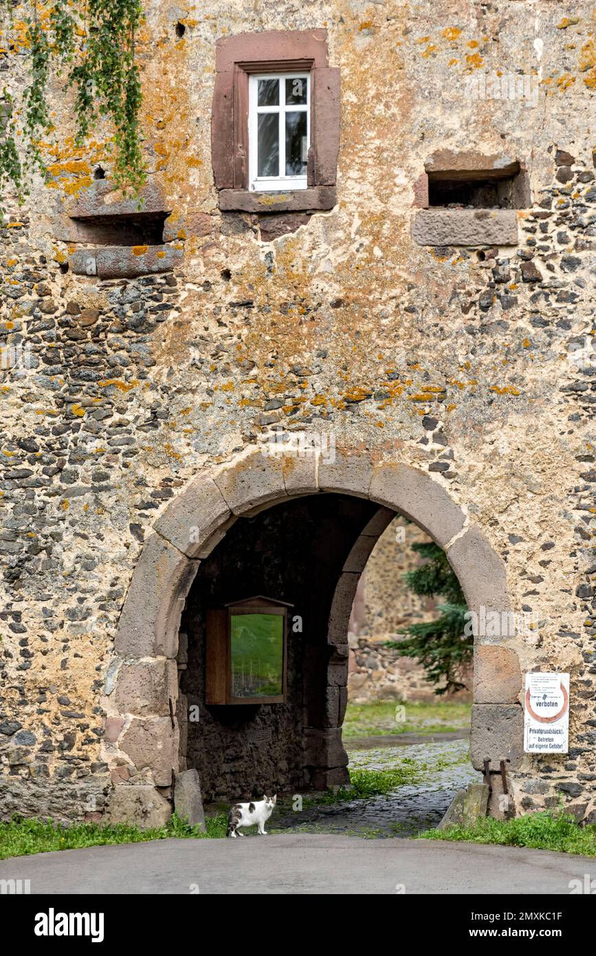 Medieval gate tower of the outer bailey, Eisenbach Castle, Lauterbach ...