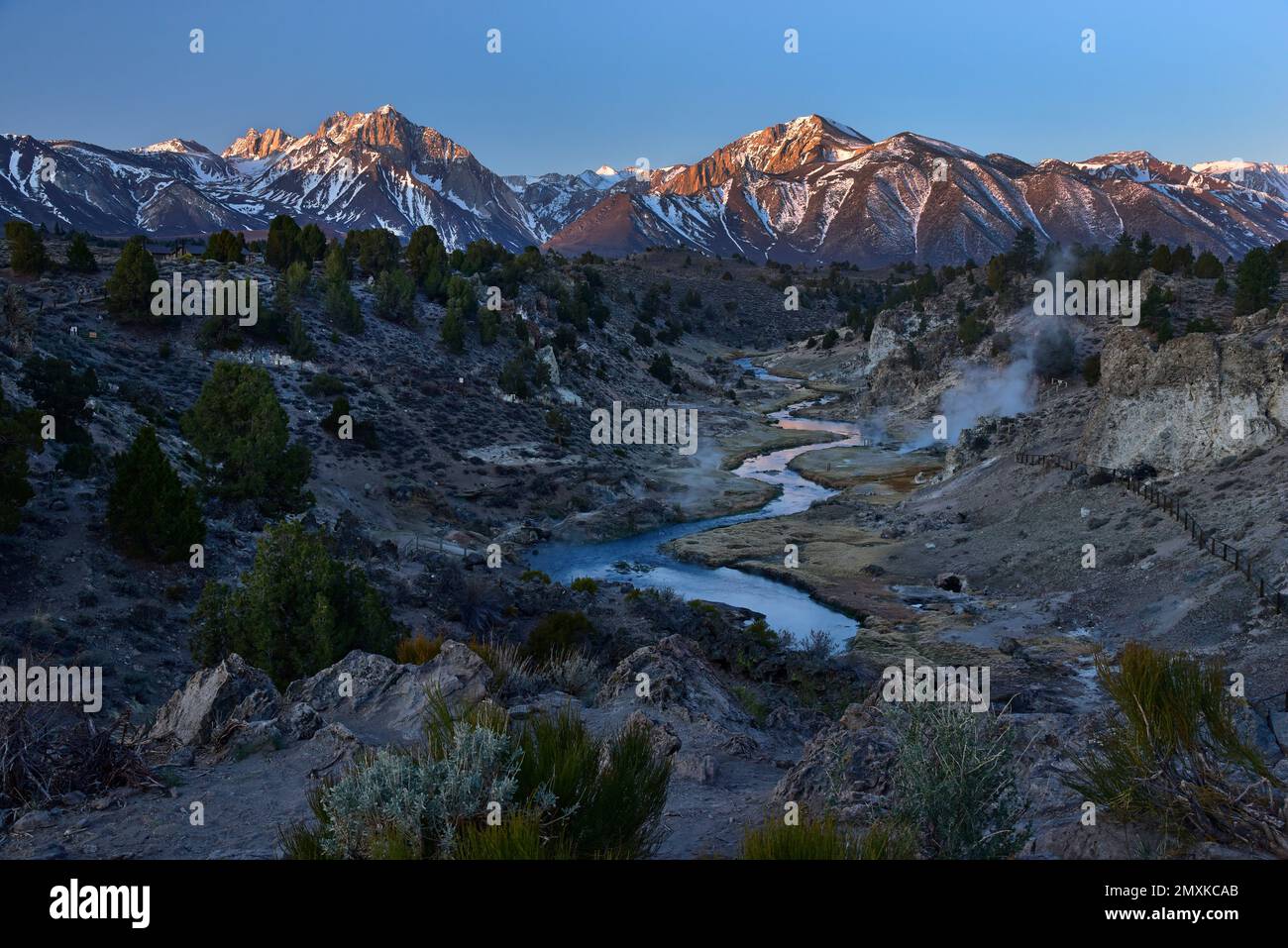 Hot Creek Geothermal Site views, Eastern Sierras, California Stock ...