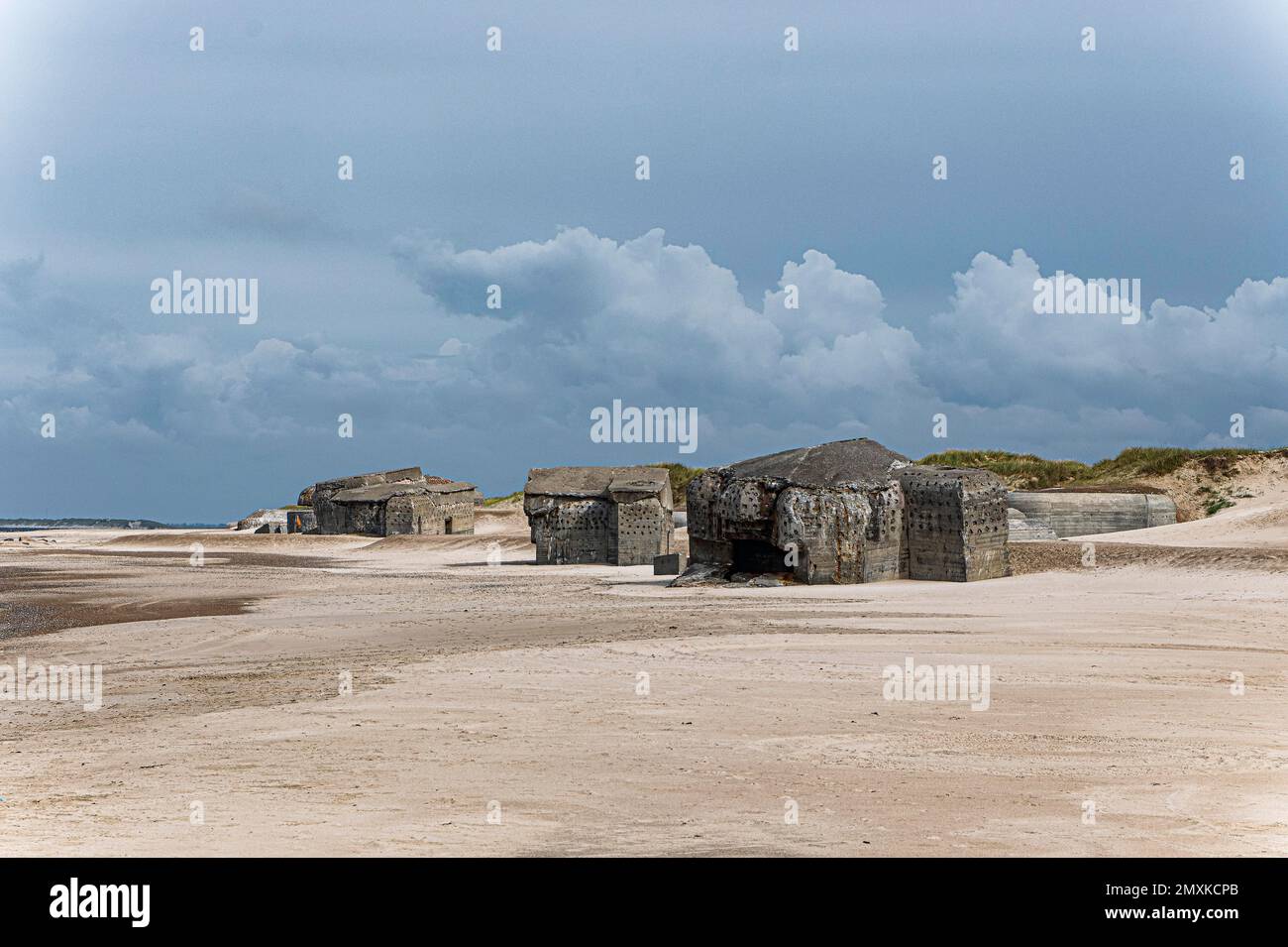 German Wehrmacht bunkers belonging to the former Atlantic Wall on the ...