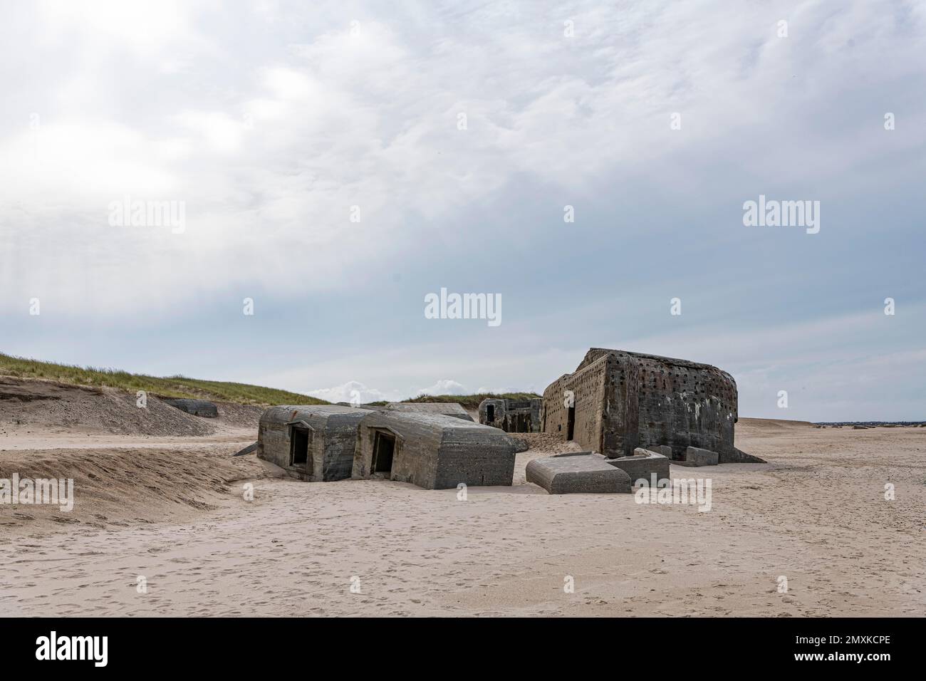 German Wehrmacht bunkers belonging to the former Atlantic Wall on the ...