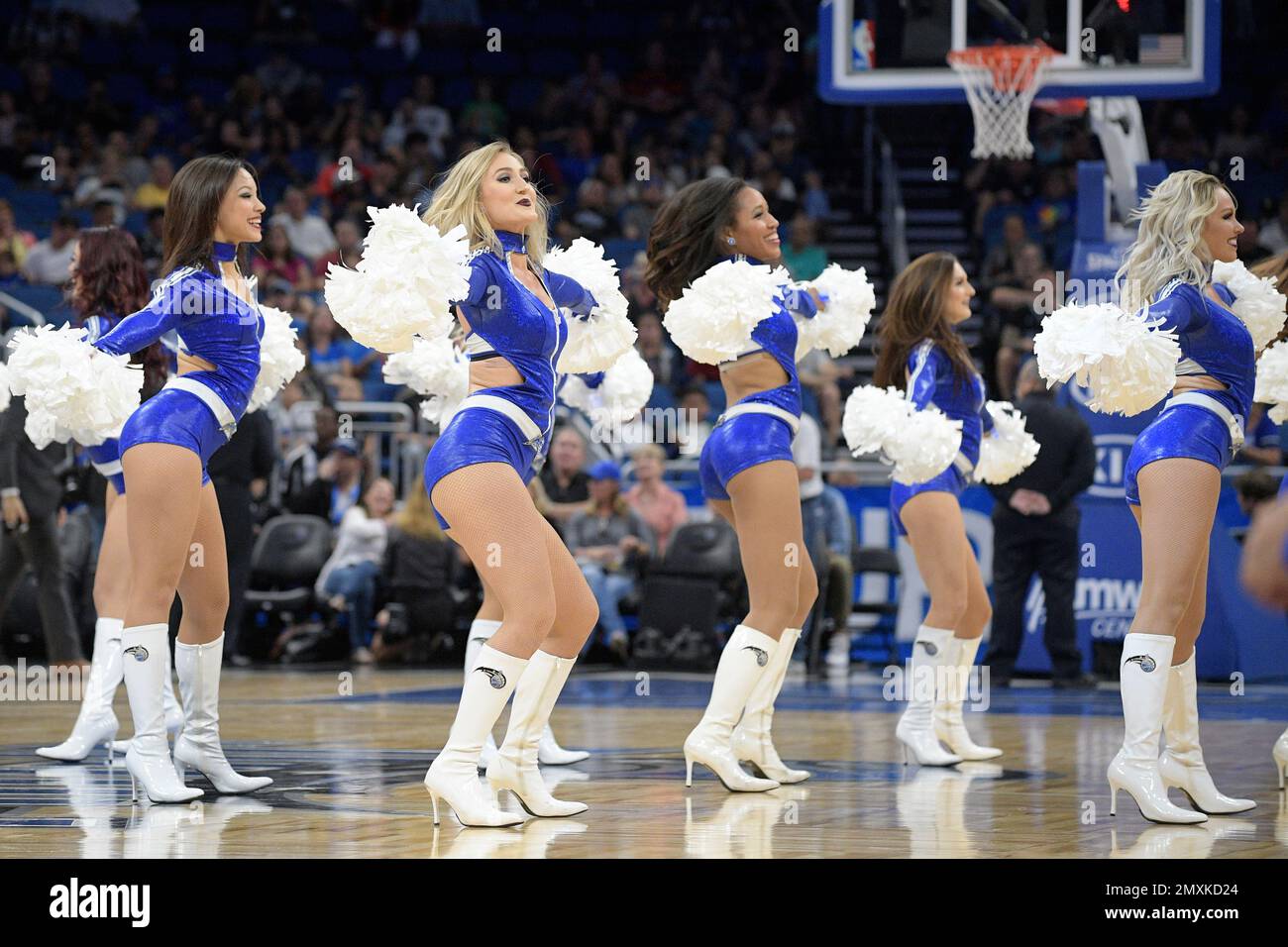 The Orlando Magic dancers perform during the first half of an NBA ...