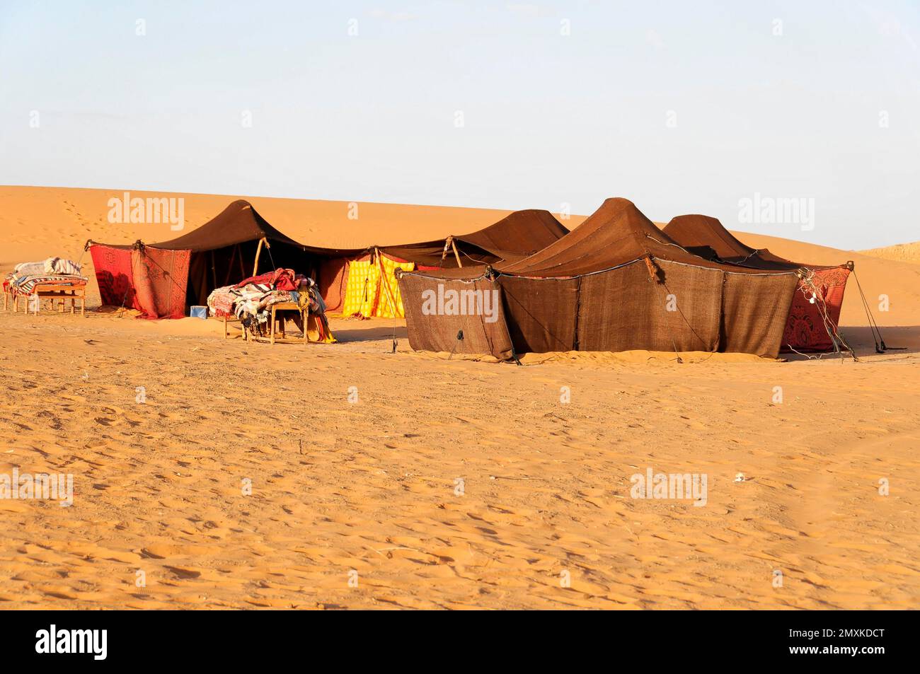 Berber tents in the Erg Chebbi desert, Merzouga, Morocco, Africa Stock ...
