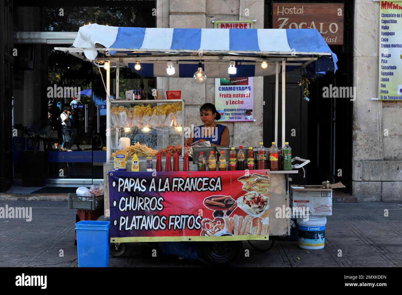 Stall, street vending, selling food and drinks, Merida, Yucatan, Mexico ...