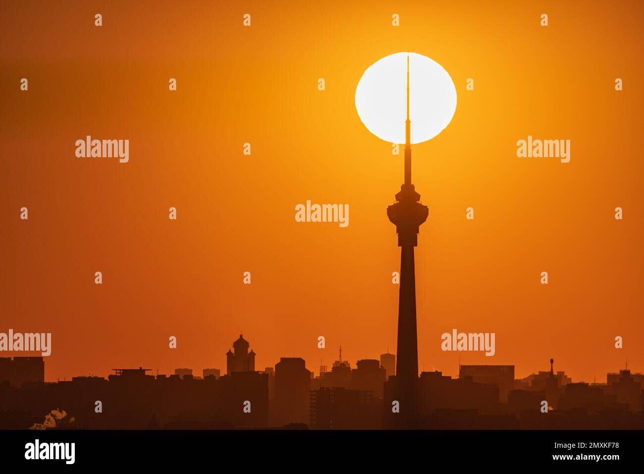 Beijing central radio and television tower at night Stock Photo - Alamy