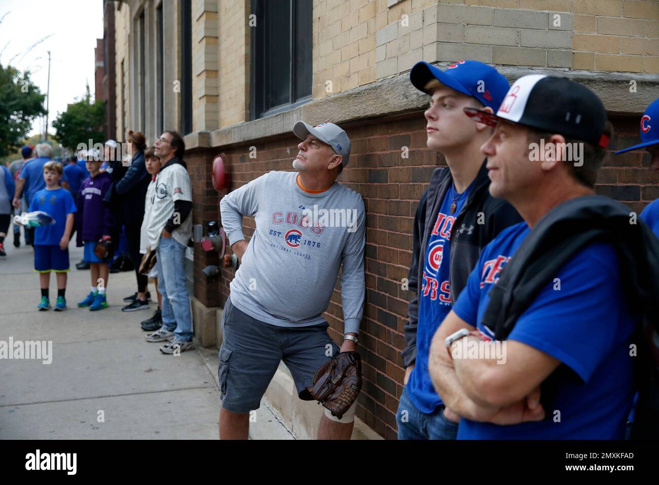 Mo Mullins, third from right, along with other Chicago Cubs fans, also ...