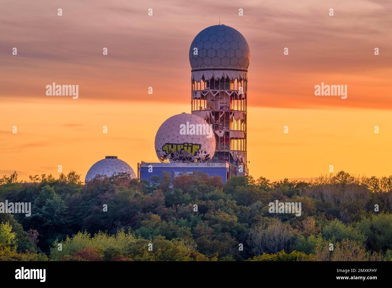 Radar station, Teufelsberg, Grunewald, Charlottenburg, Berlin, Germany ...