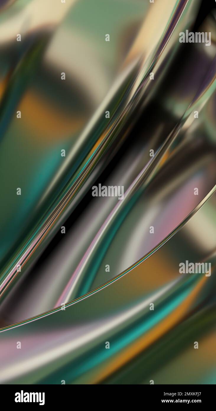 Beautiful Bezier shape metal abstract, dramatic, modern, luxurious and ...