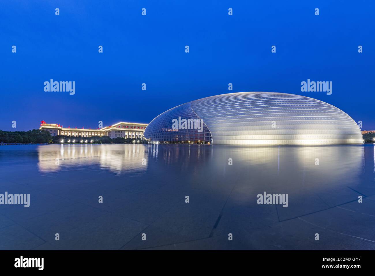 Beijing national grand theatre at night Stock Photo - Alamy