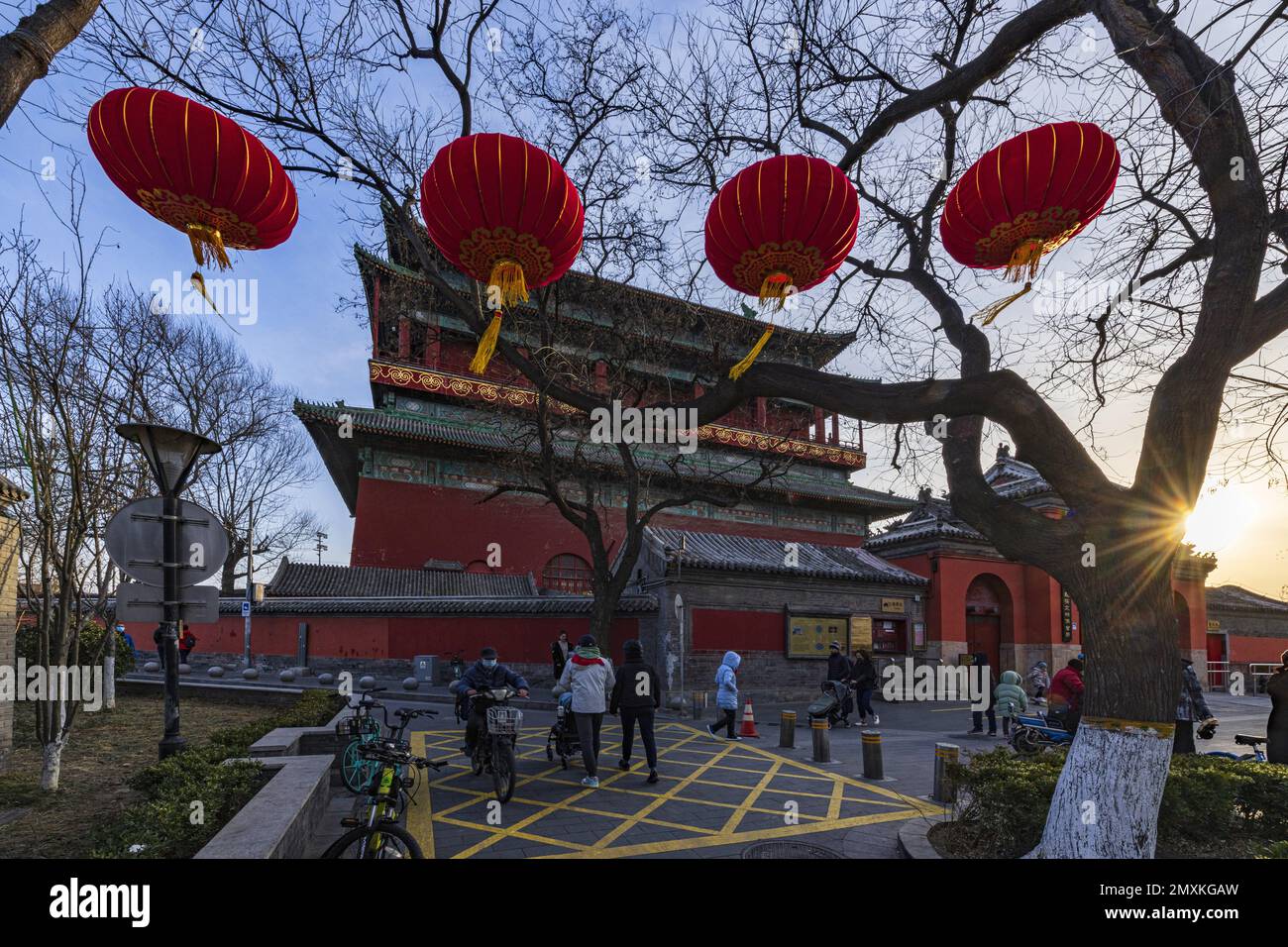 Beijing drum tower scenery Stock Photo - Alamy