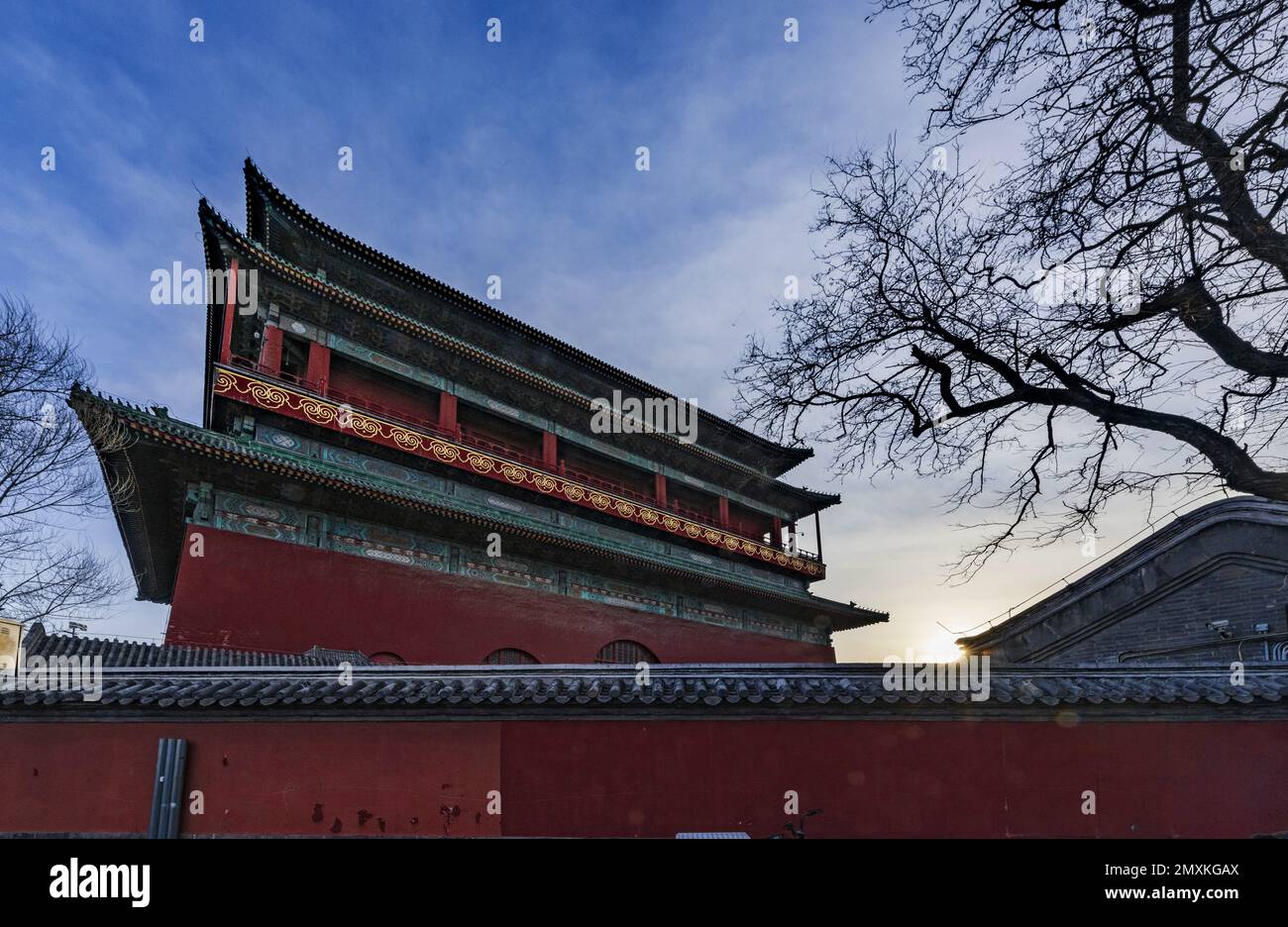 Beijing drum tower scenery Stock Photo - Alamy
