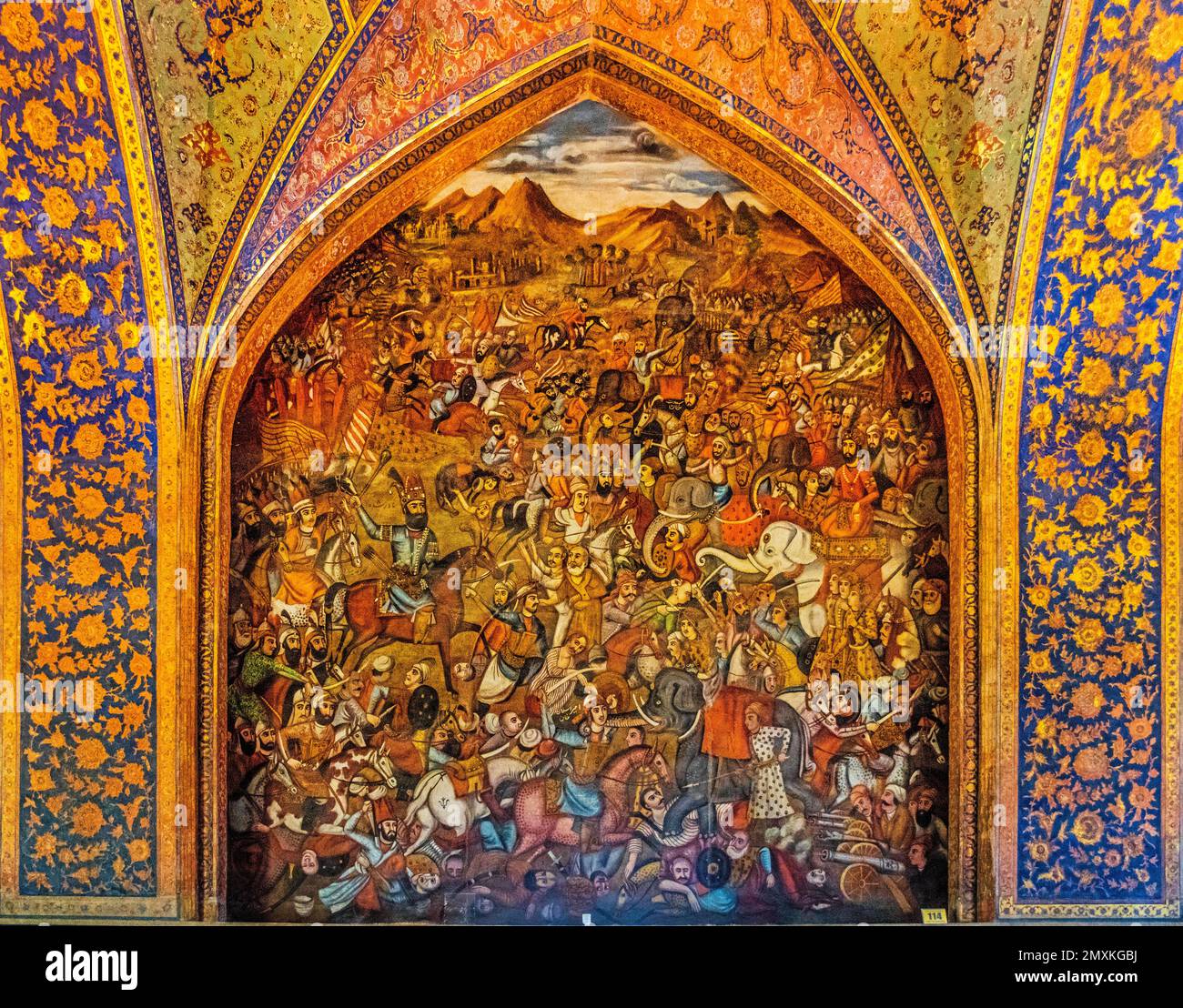 Battle of Chaldiran against the Ottoman Selim I 1514, frescoes with ...