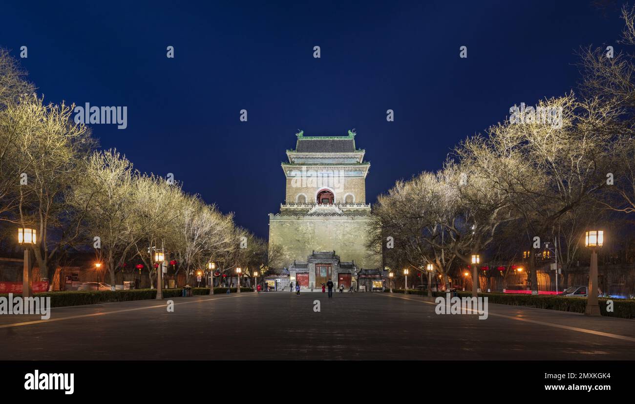 Beijing drum tower scenery Stock Photo - Alamy