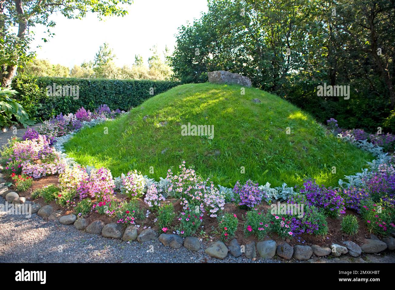 Mound grave of Egill Skallagrímsson, Viking chieftain, Iceland, Europe ...