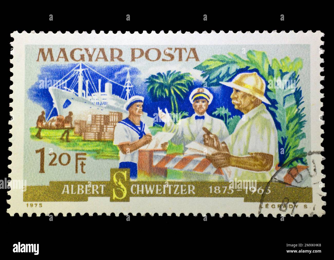 Hungarian stamp in honour of Albert Schweitzer, 1875 to 1963 Stock ...