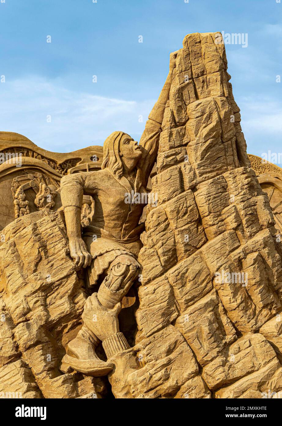 Sand figures at the Søndervig Sand Figure Festival in, Søndervig ...