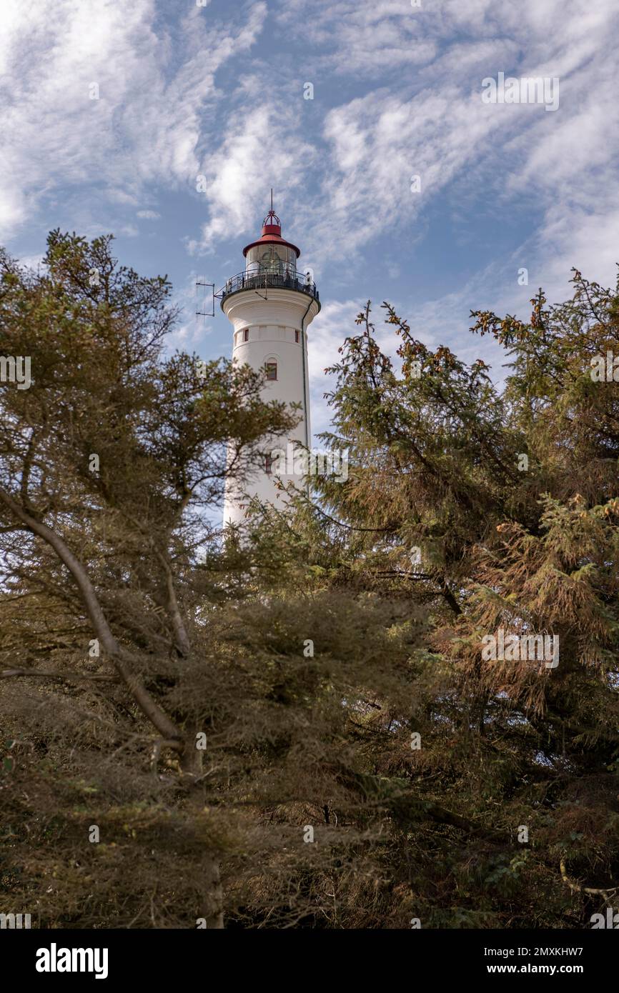 Lyngvig Fyr Lighthouse near Hvide Sande, Denmark, Europe Stock Photo ...