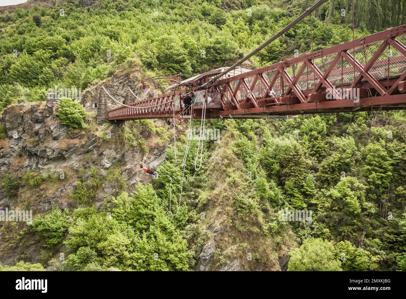 Kawarau Bridge, Queenstown, New Zealand - 20th December 2022: A bungy ...