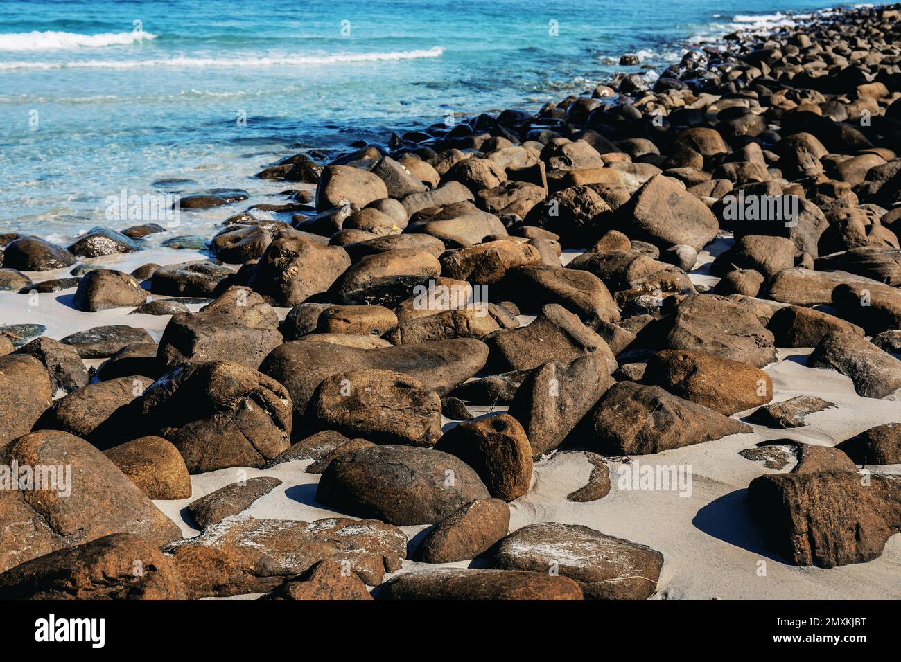 Stone on beach at the sea with texture Stock Photo - Alamy
