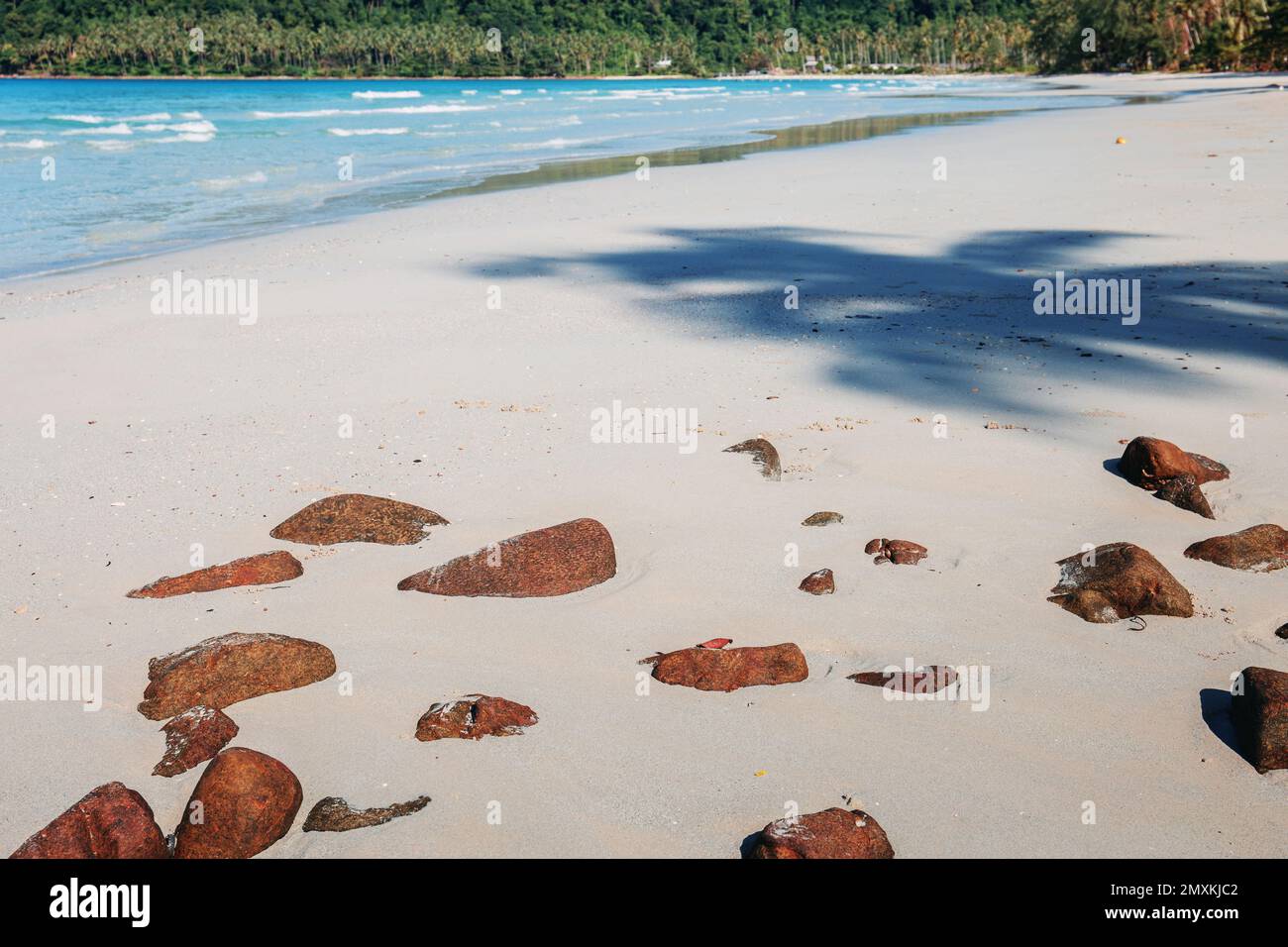 Stone on beach at the sea with sunlight Stock Photo - Alamy