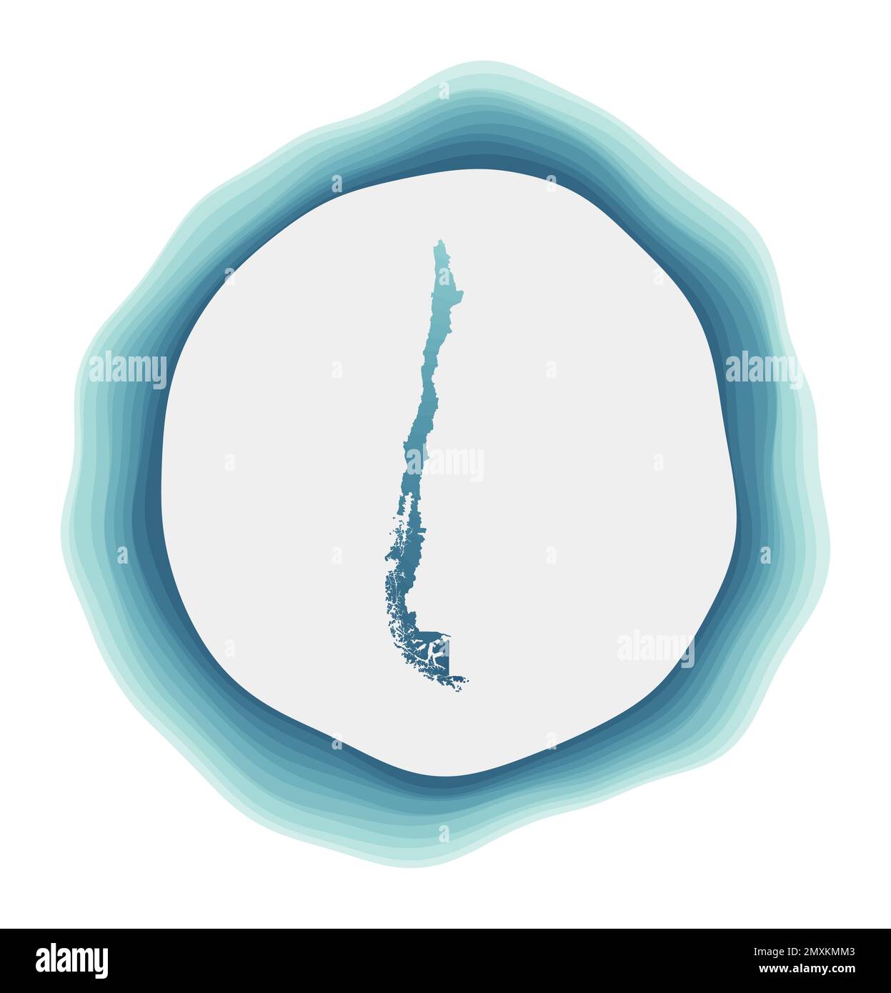 Chile logo. Badge of the country. Layered circular sign around Chile ...