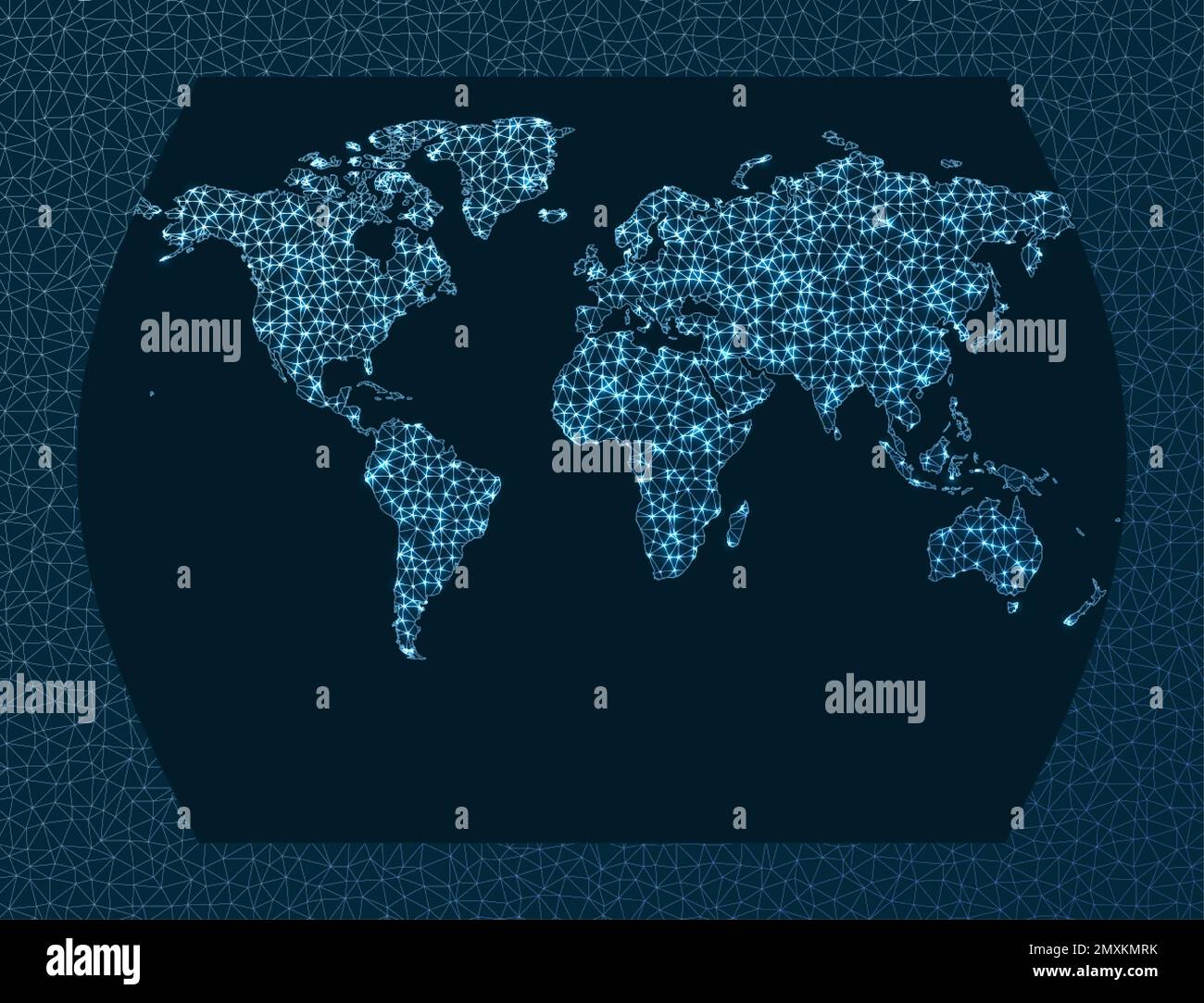 Communications map of the world. Times projection. World Network ...