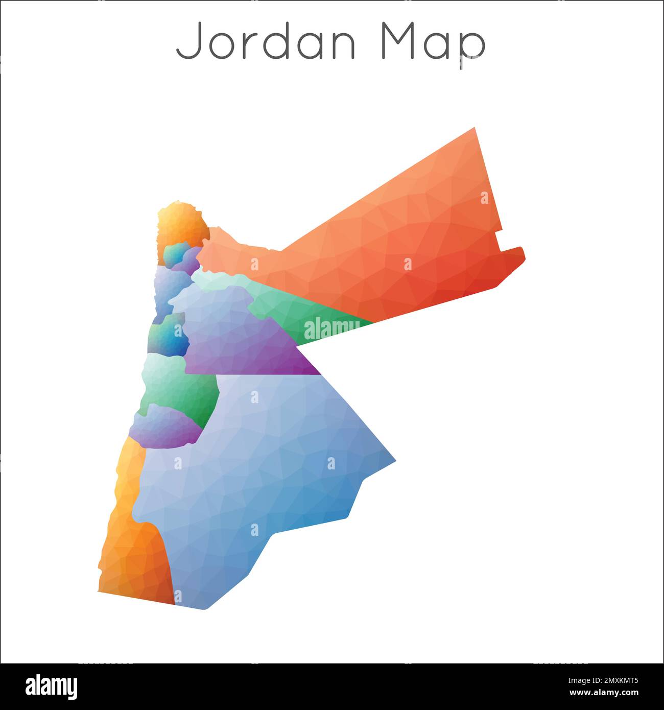Low poly map of Jordan. Jordan geometric polygonal, mosaic style map Stock Vector Image & Art ...