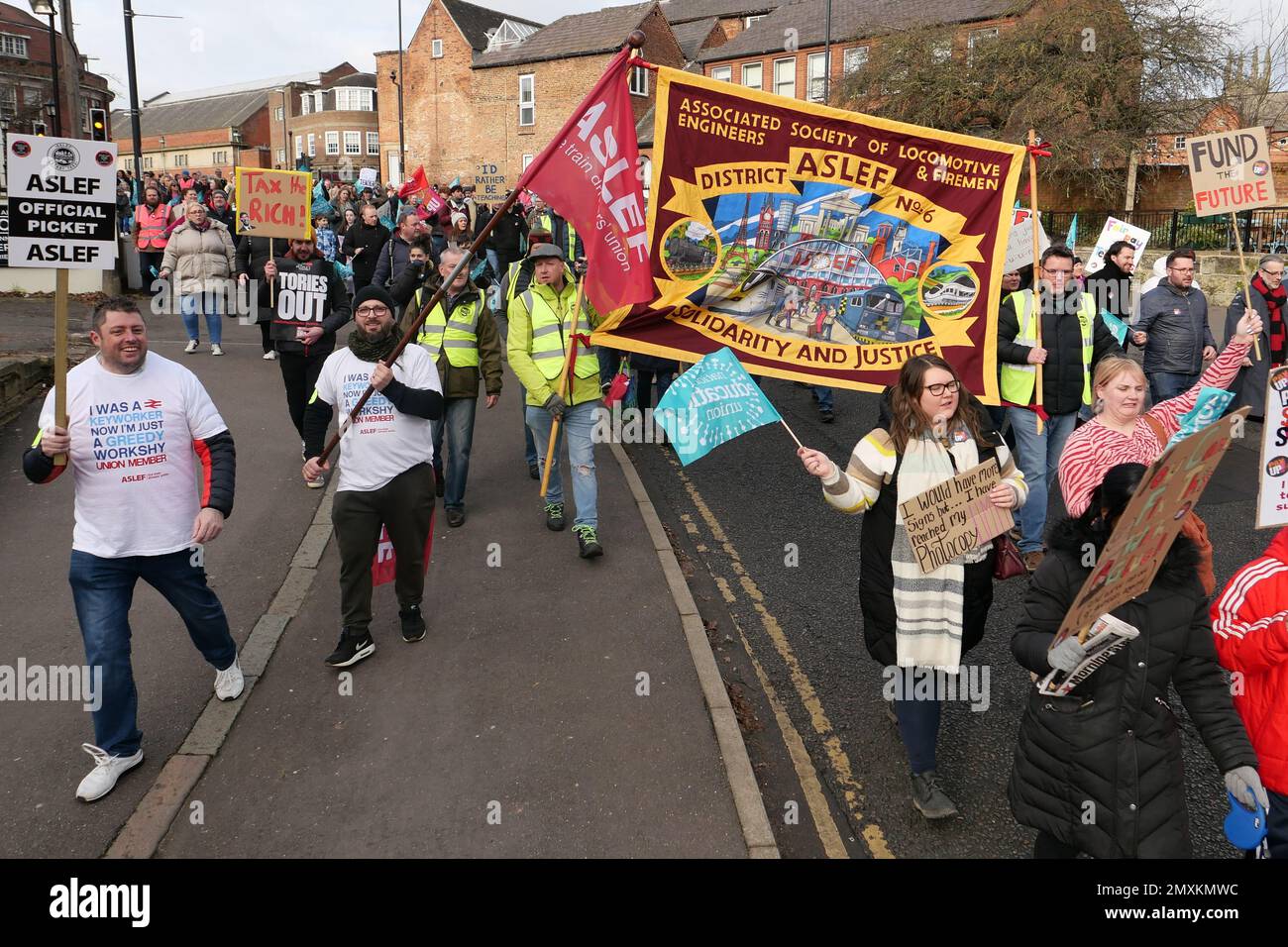 Right to Strike March Derby 2023 Stock Photo - Alamy