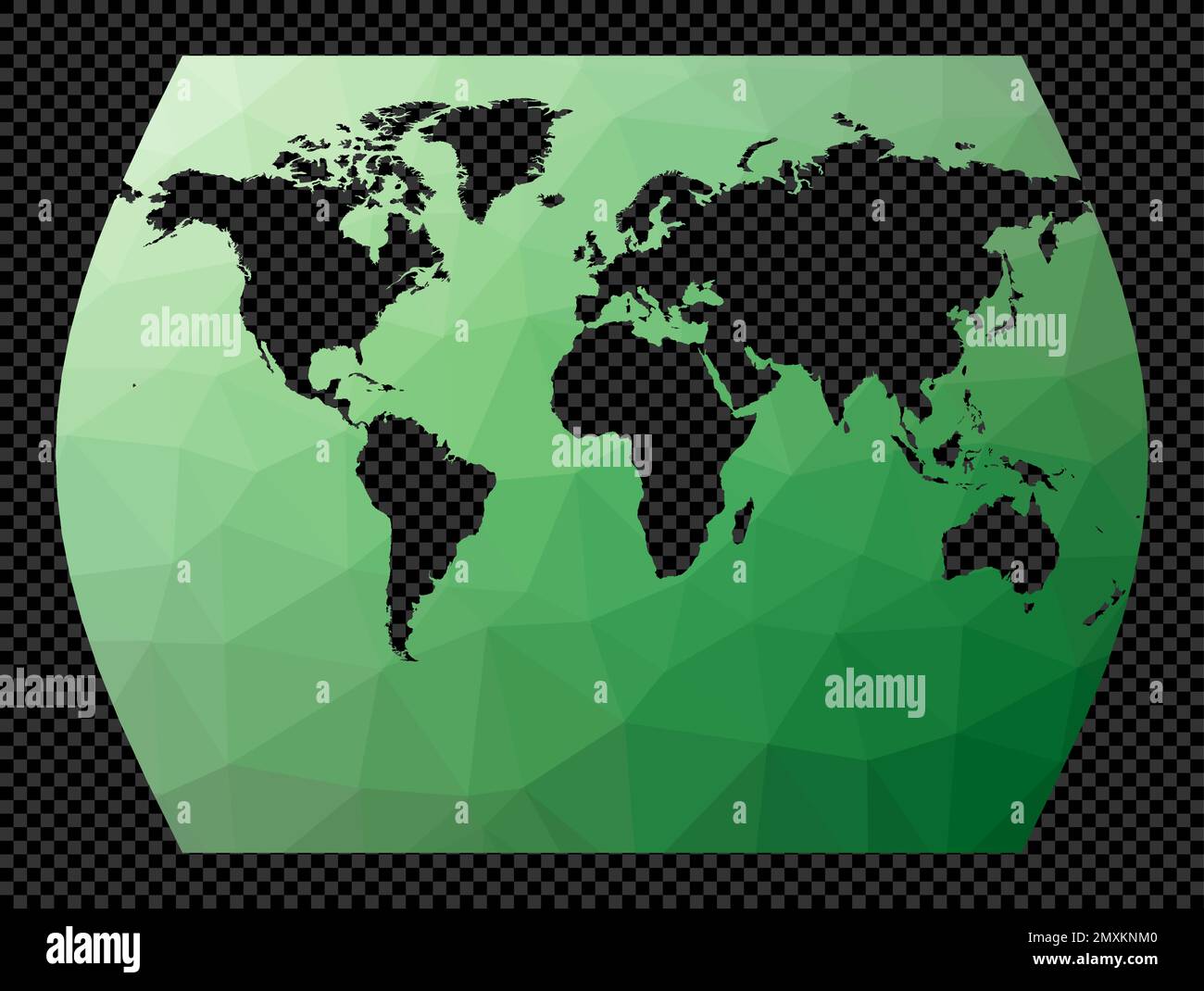 Low poly world map. Times projection. Polygonal map of the world on ...