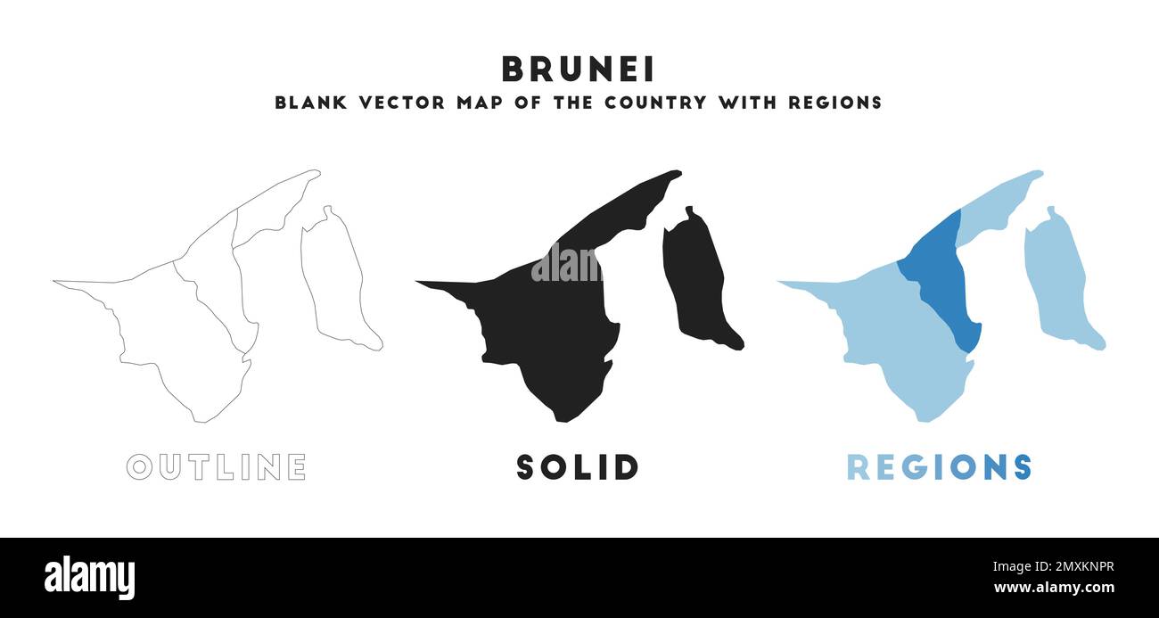 Brunei map. Borders of Brunei for your infographic. Vector country ...