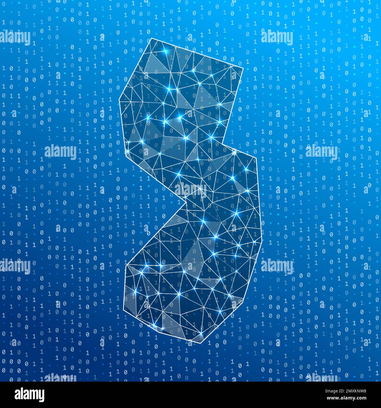 Network map of New Jersey. Us state digital connections map. Technology ...