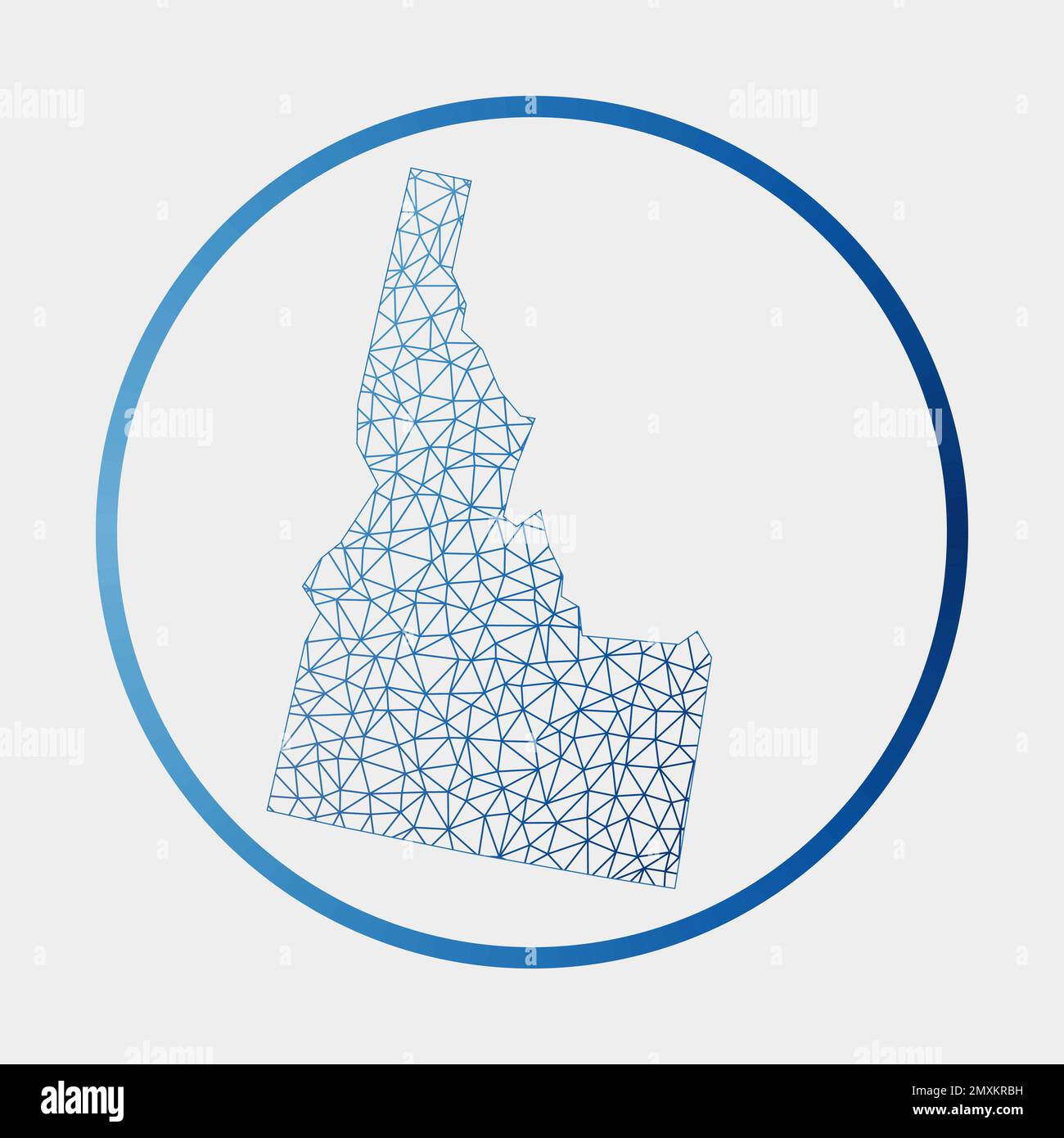 Idaho icon. Network map of the US state. Round Idaho sign with gradient ...