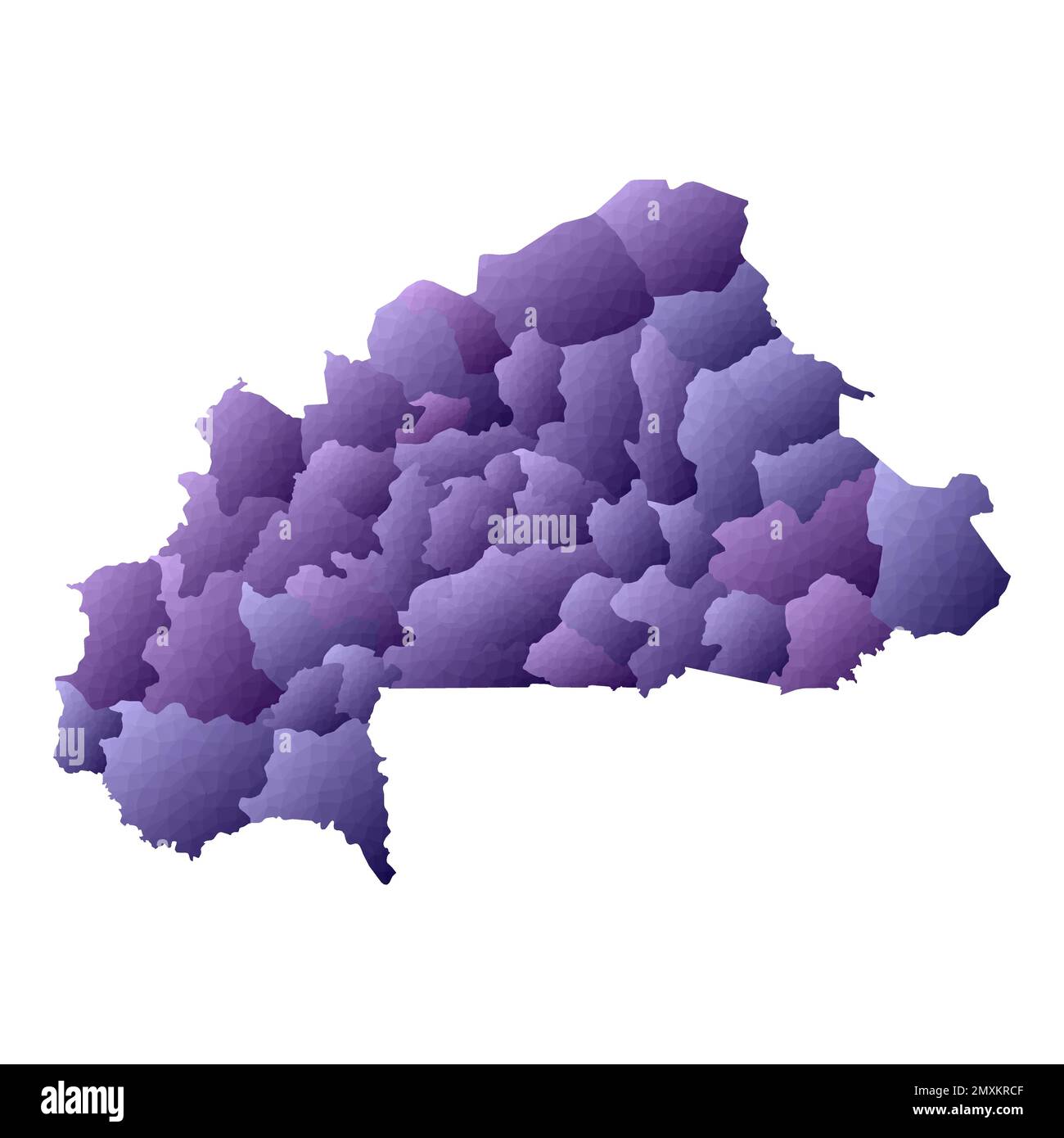 Burkina Faso Map Geometric Style Country Outline Brilliant Violet