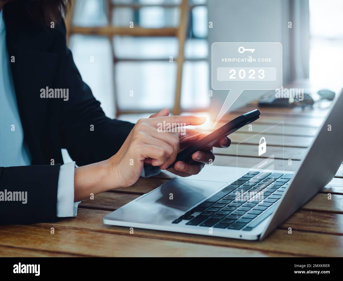 Two steps authentication (2FA) concept. 2023, Verification code and key ... Two steps authentication (2FA) concept. 2023, Verification code and key ...