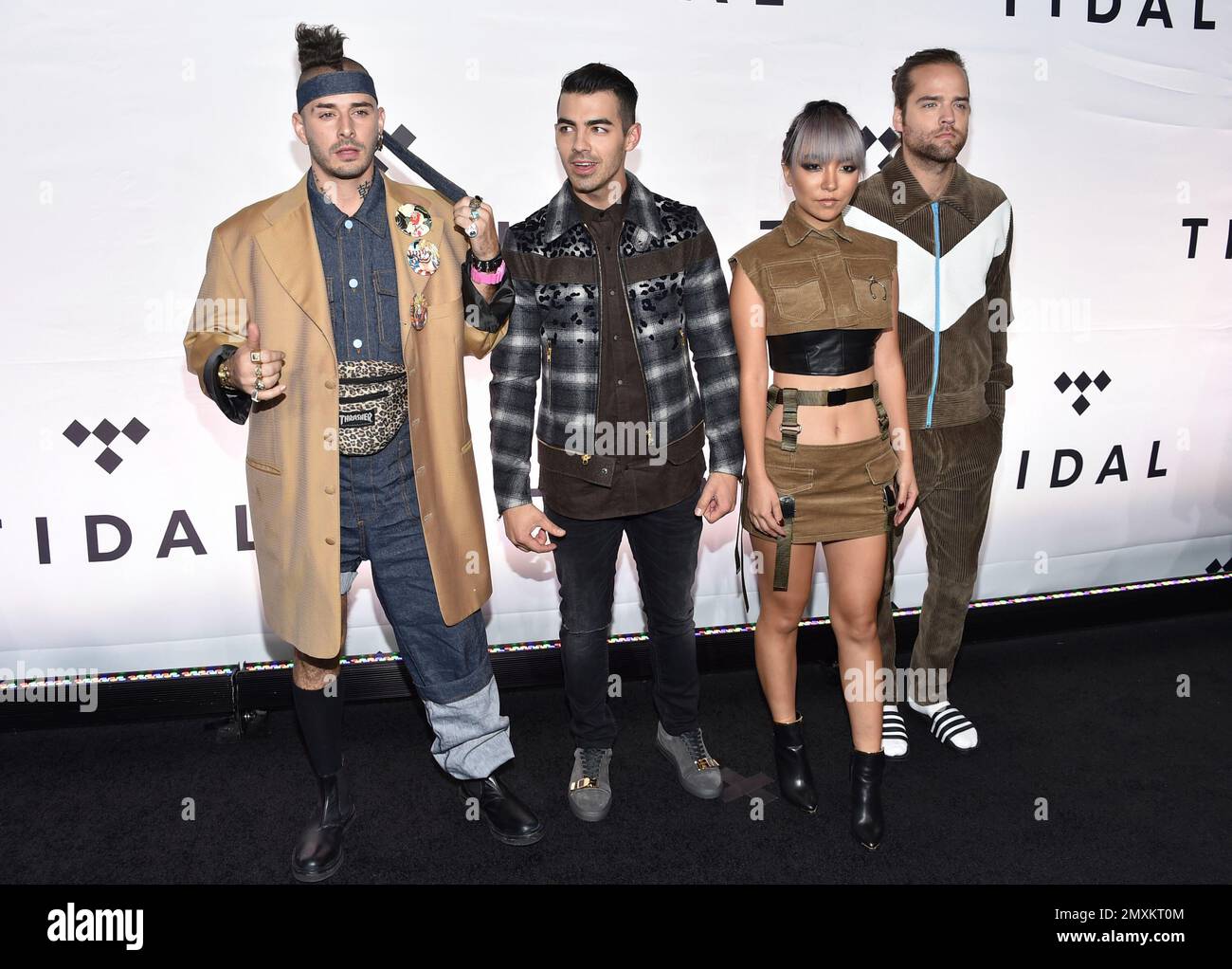 Members of the band DNCE, from left, Cole Whittle, Joe Jonas, JinJoo ...