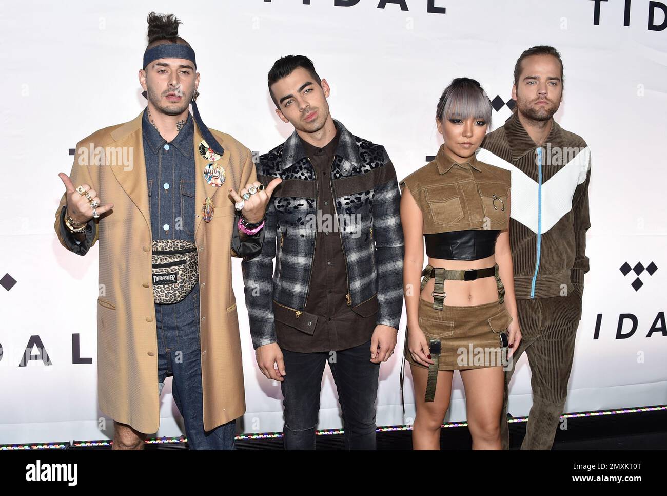 Members of the band DNCE, from left, Cole Whittle, Joe Jonas, JinJoo ...