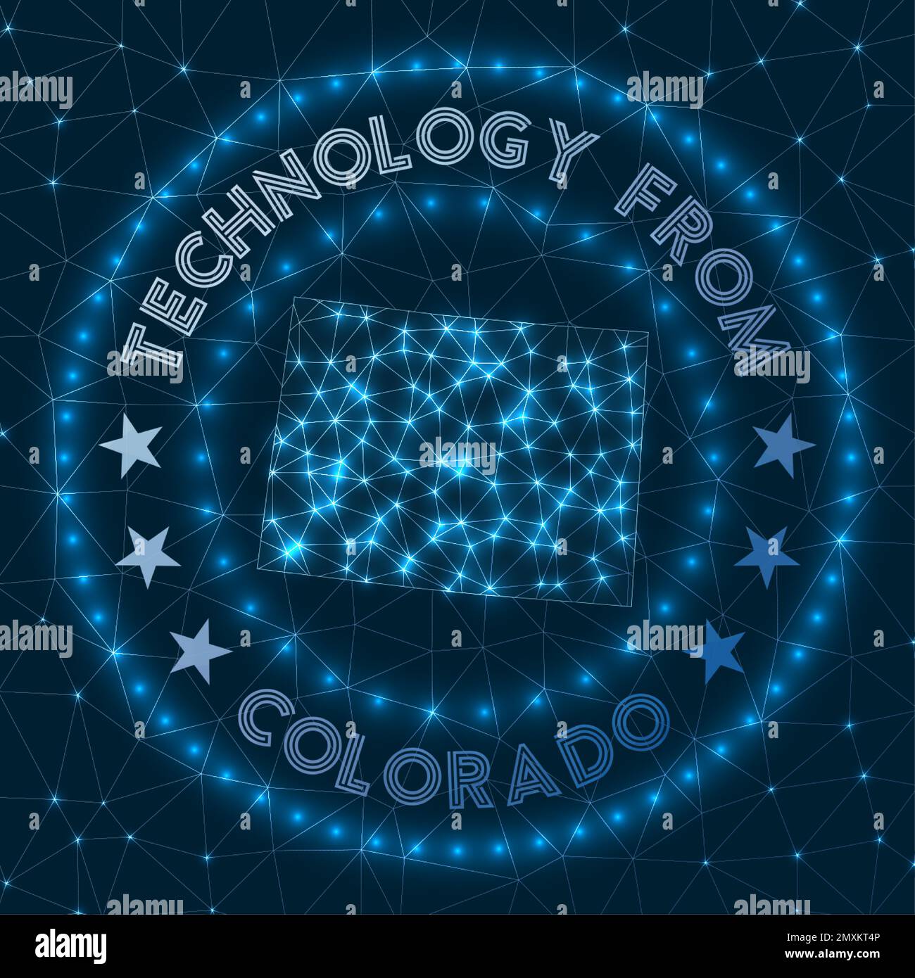 Technology From Colorado. Futuristic geometric badge of the US state ...