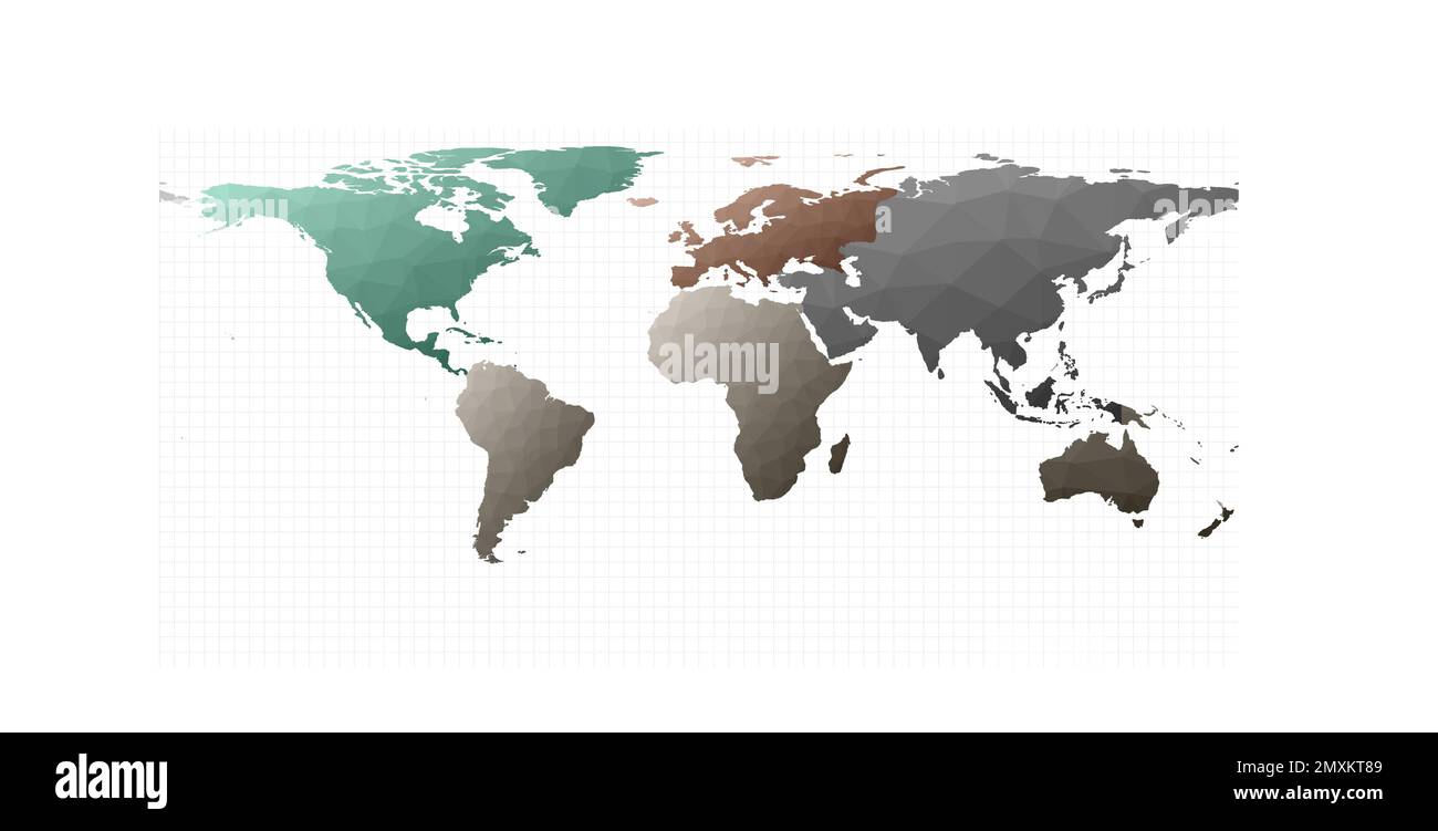 World map. Equirectangular projection. Exceptional vector illustration ...