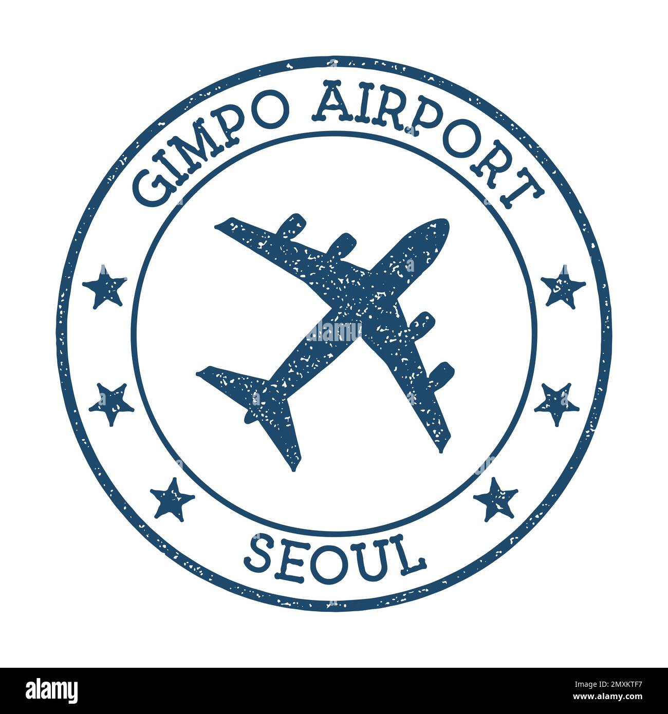 Gimpo Airport Seoul logo. Airport stamp vector illustration. Seoul ...