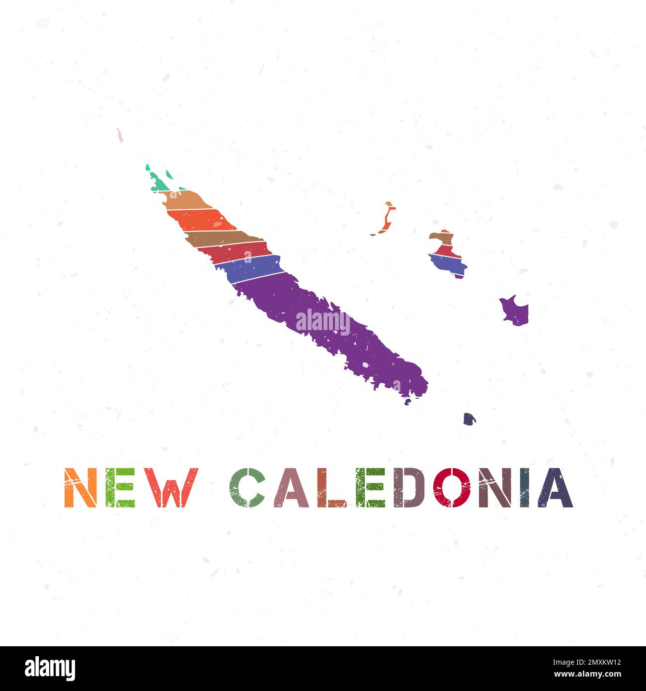 New Caledonia map design. Shape of the country with beautiful geometric ...
