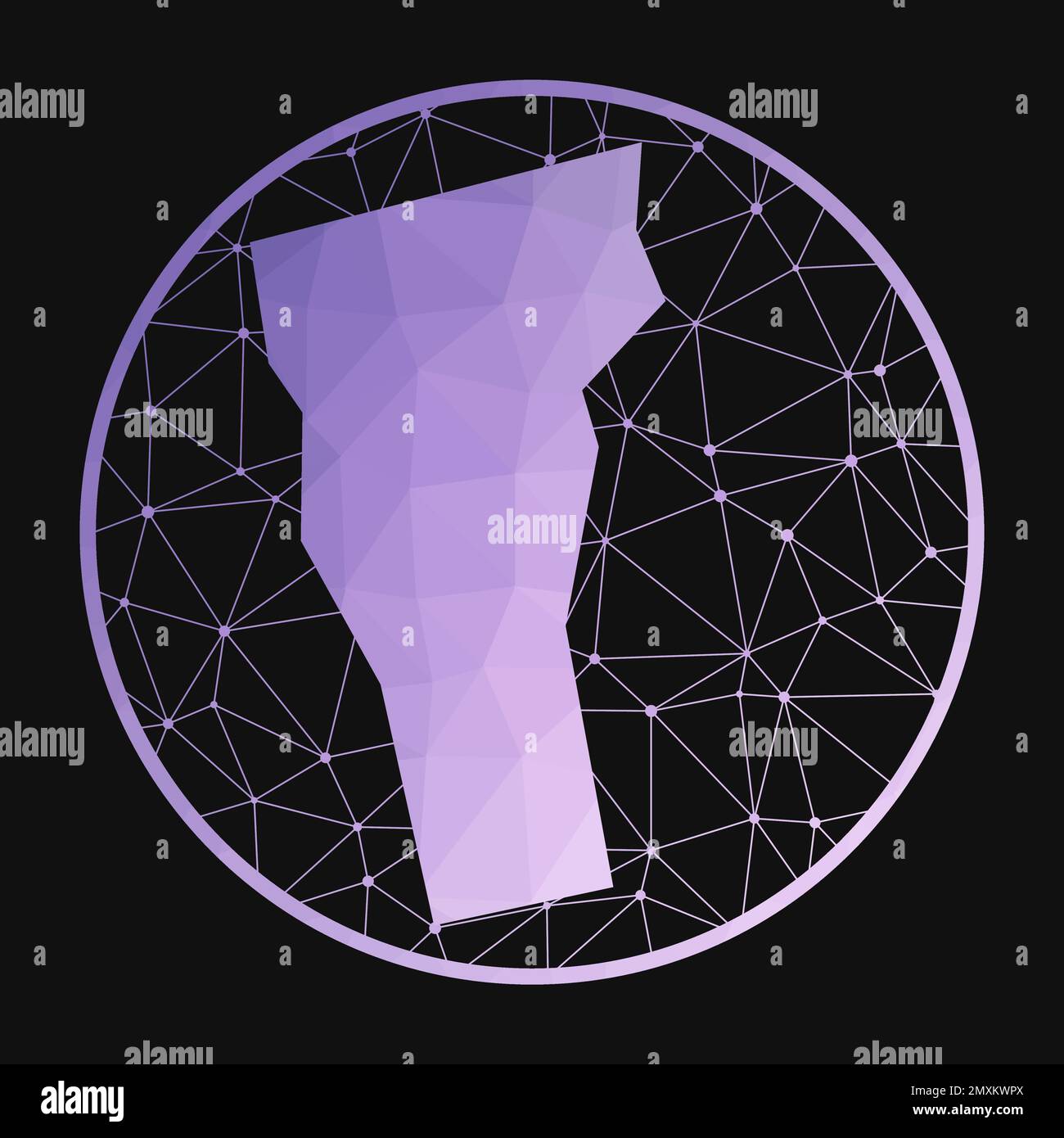 Vermont icon. Vector polygonal map of the us state. Vermont icon in ...
