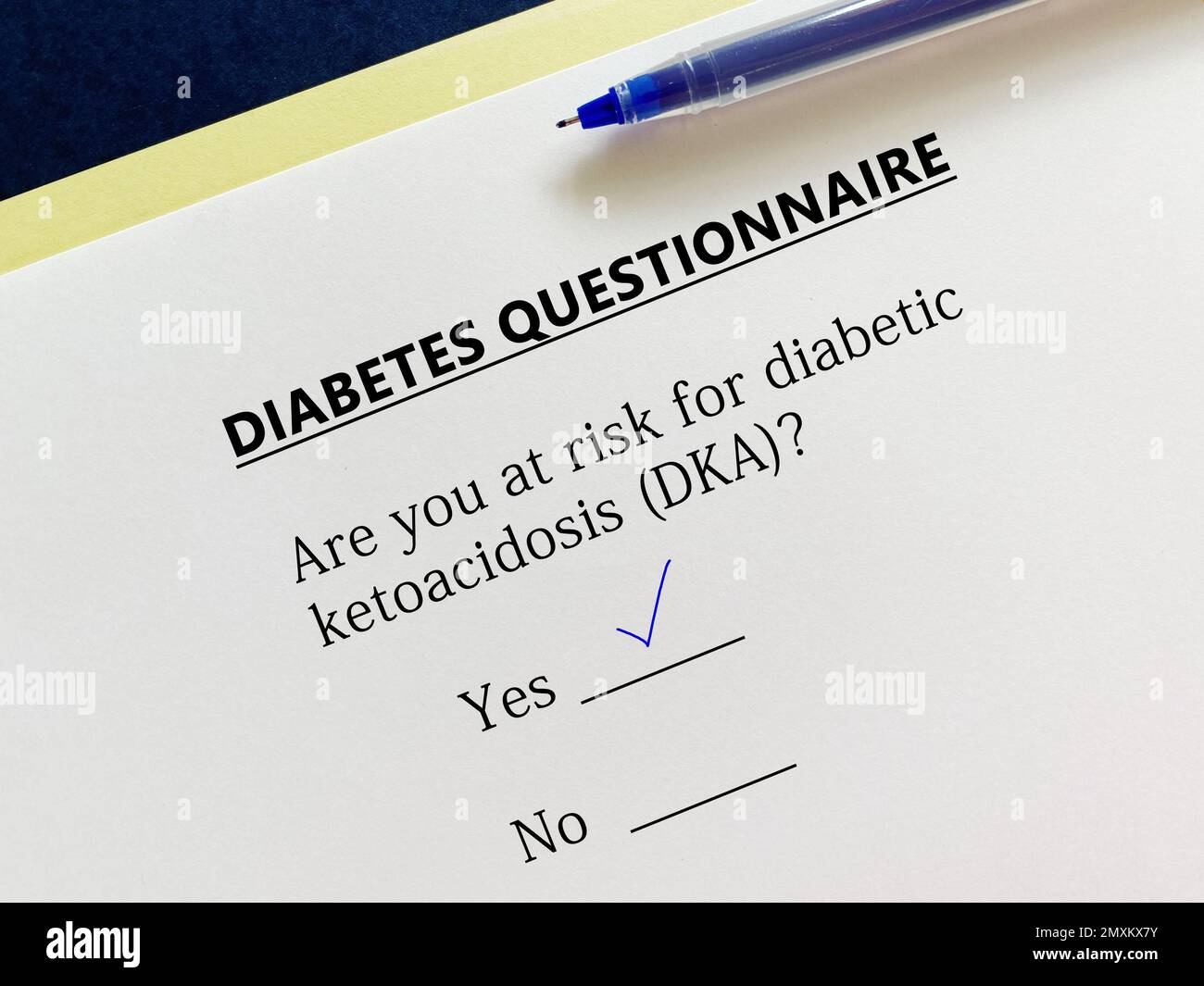 A person is answering question about diabetes. He is at risk for ...