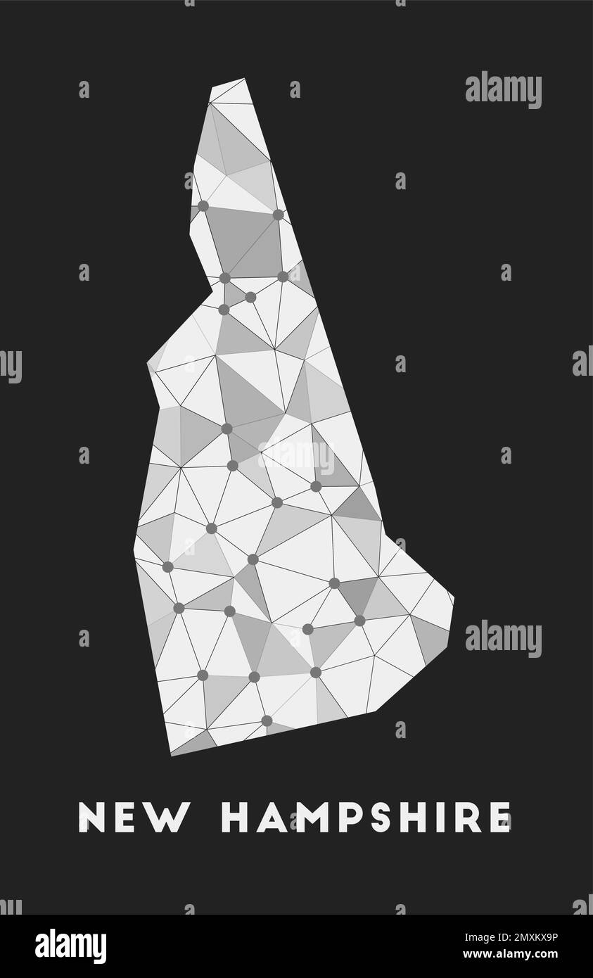 New Hampshire - communication network map of US state. New Hampshire ...