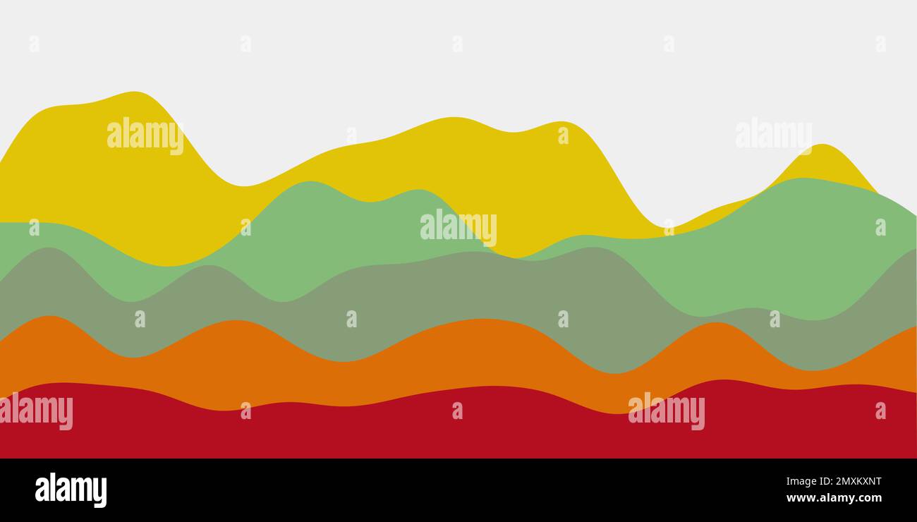 Abstract bright contrast hills background. Colorful waves authentic ...