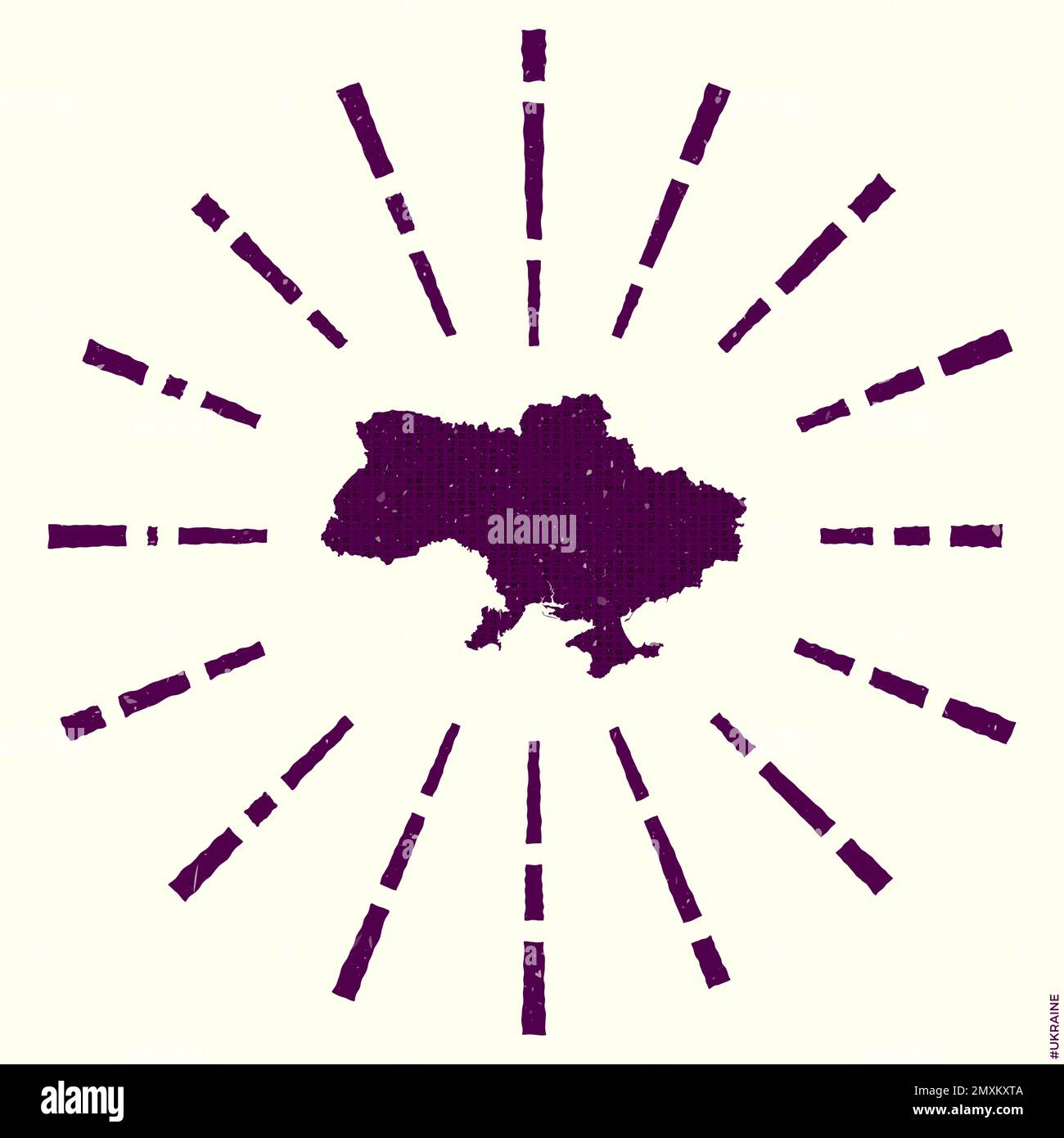 Ukraine Logo. Grunge sunburst poster with map of the country. Shape of ...