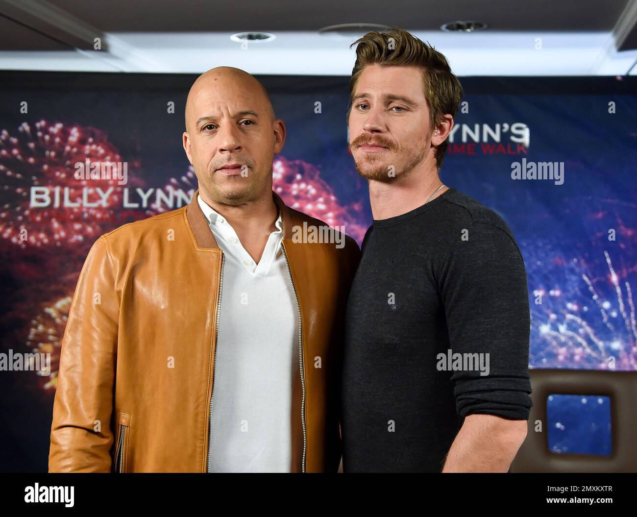 Actors Vin Diesel, left, and Garrett Hedlund participate in a photo ...