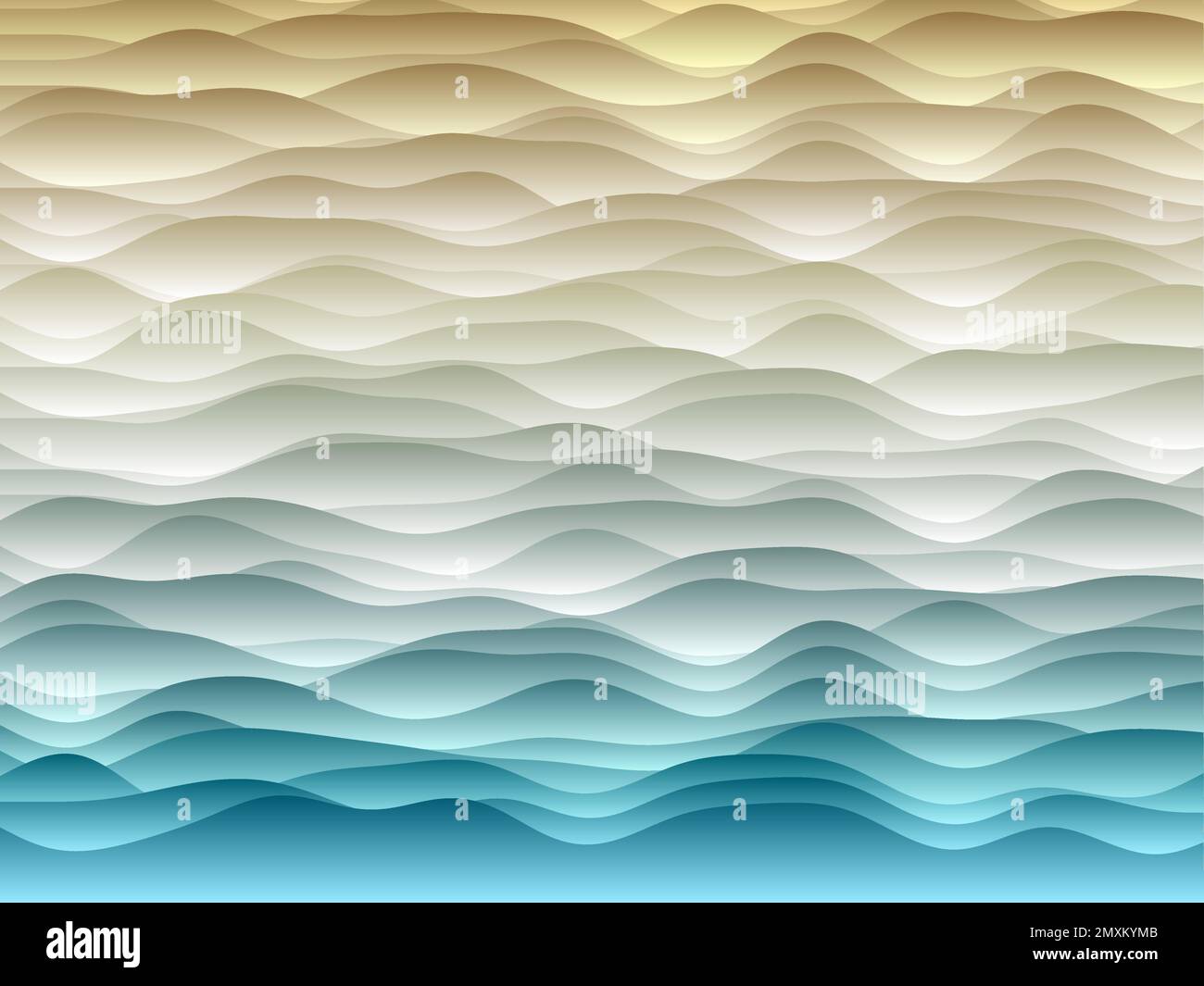 Abstract curves background. Smooth curves with gradients in brown and teal colors. Cool vector ...